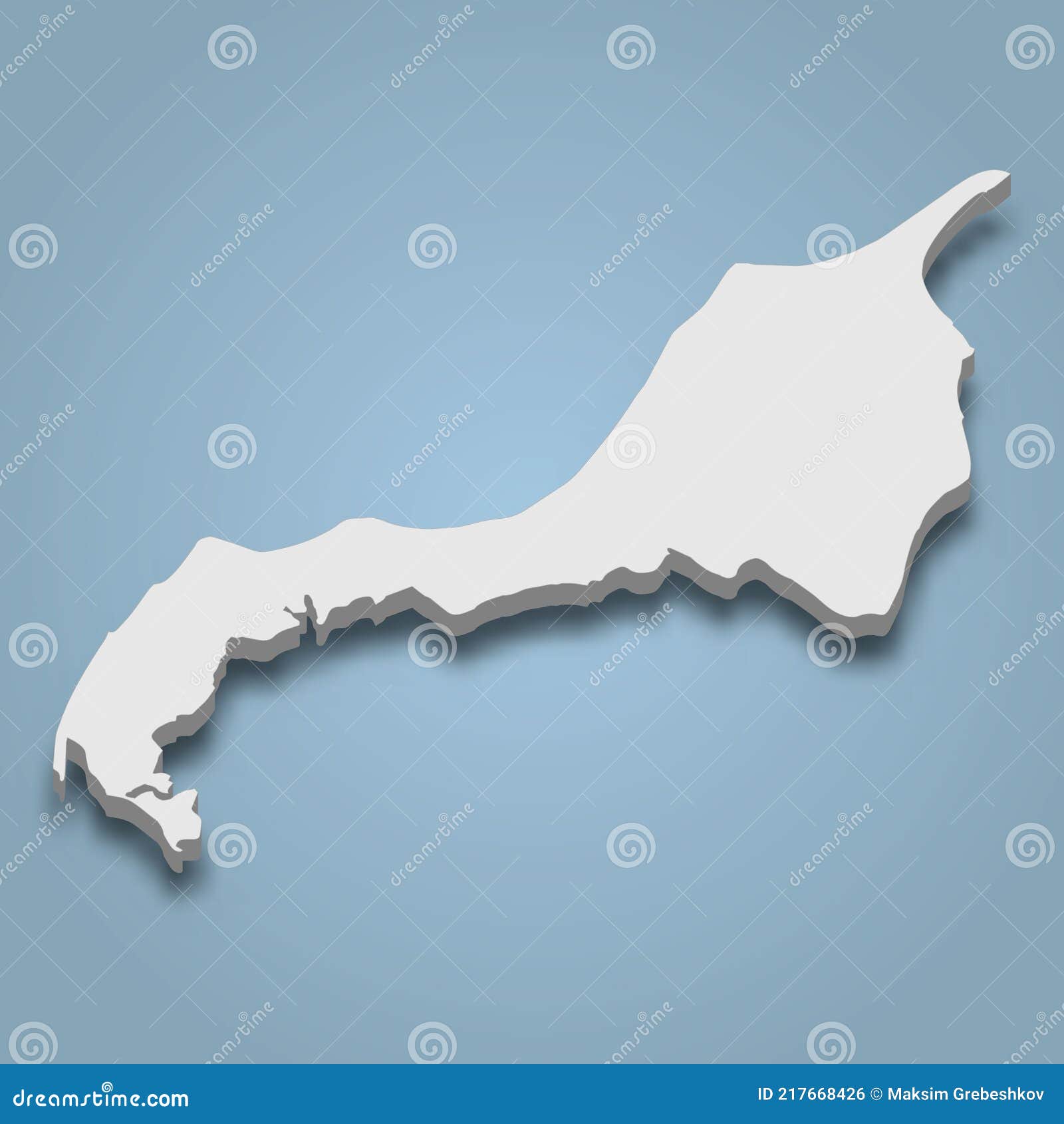 3d Isometric Map of Vendsyssel is an Island in Denmark Stock Vector ...