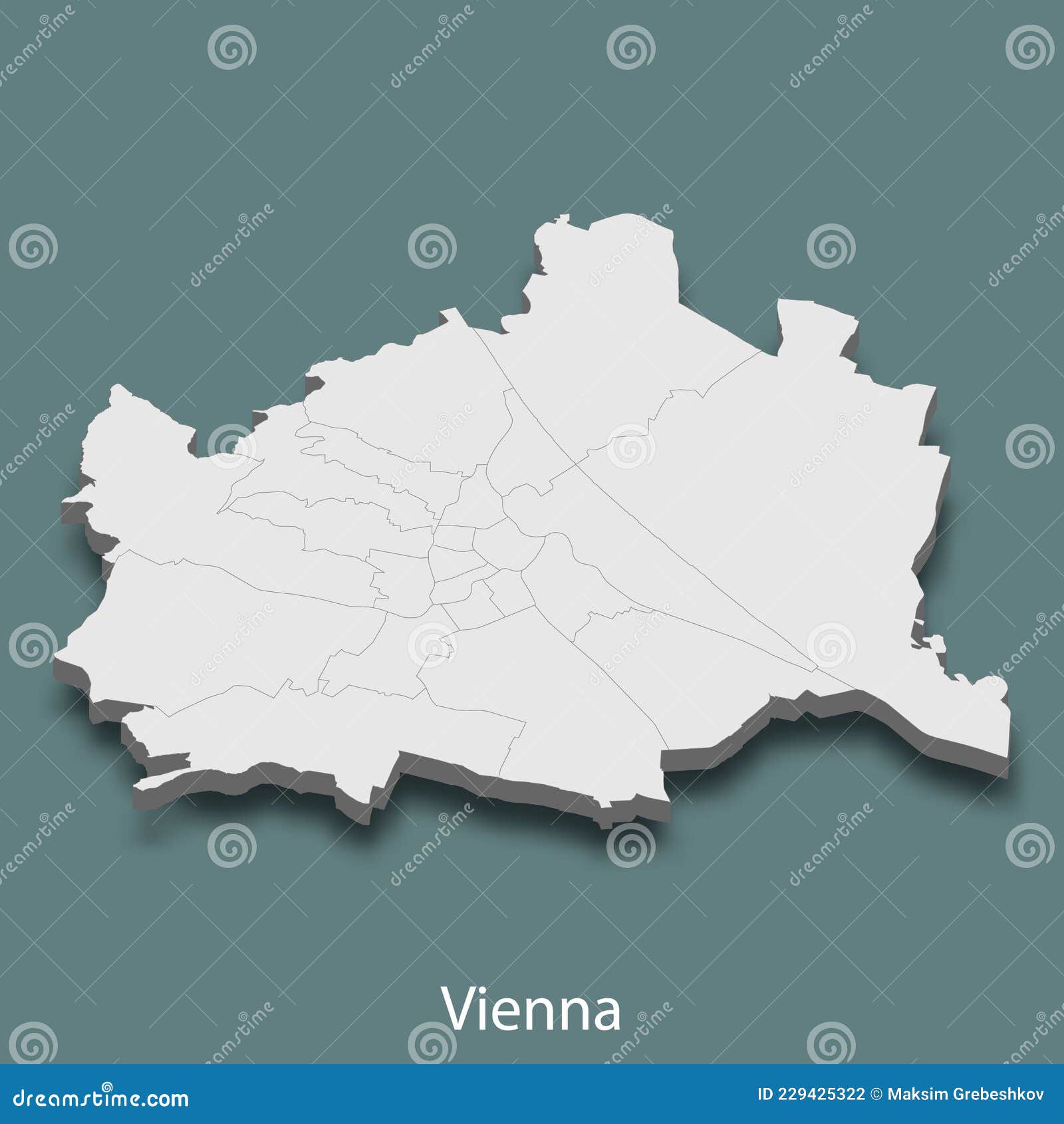 3d Isometric Map of Vienna is a City of Austria Stock Vector ...