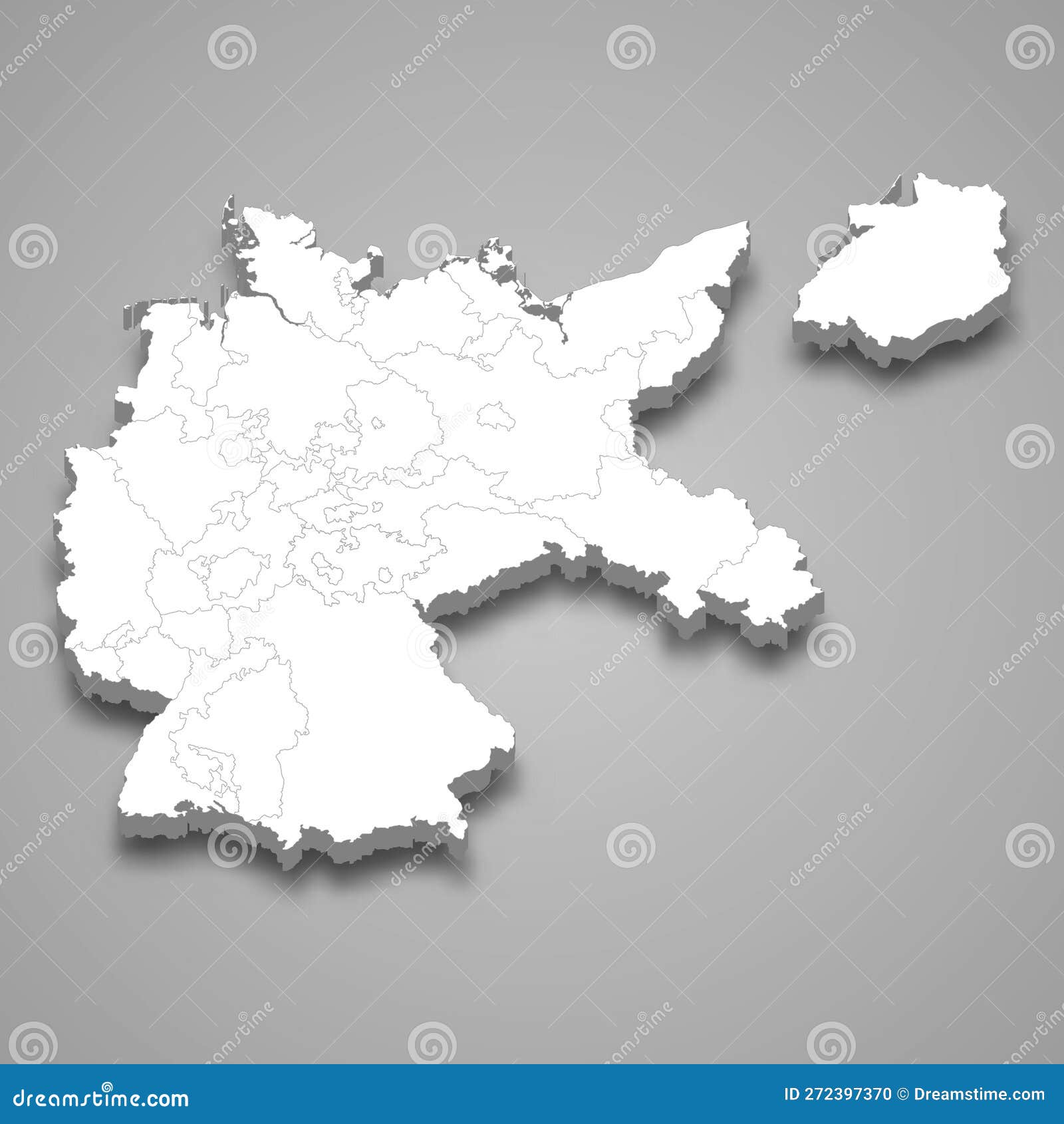 3d Isometric Map of Weimar Republic Isolated with Shadow Stock Vector ...