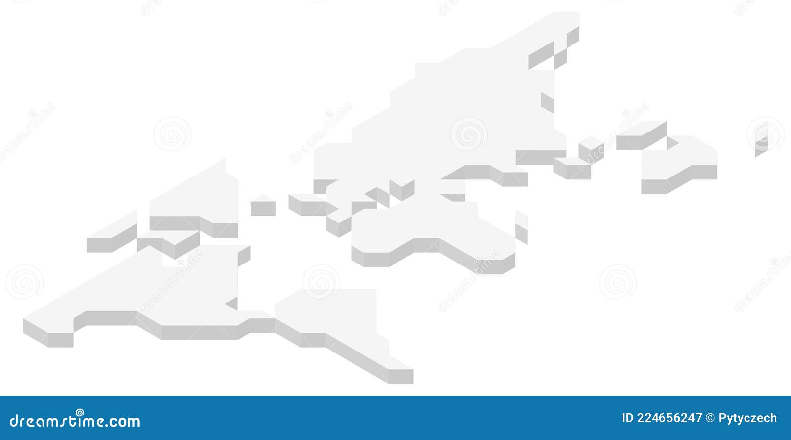 3D isometric map of World stock vector. Illustration of americas ...