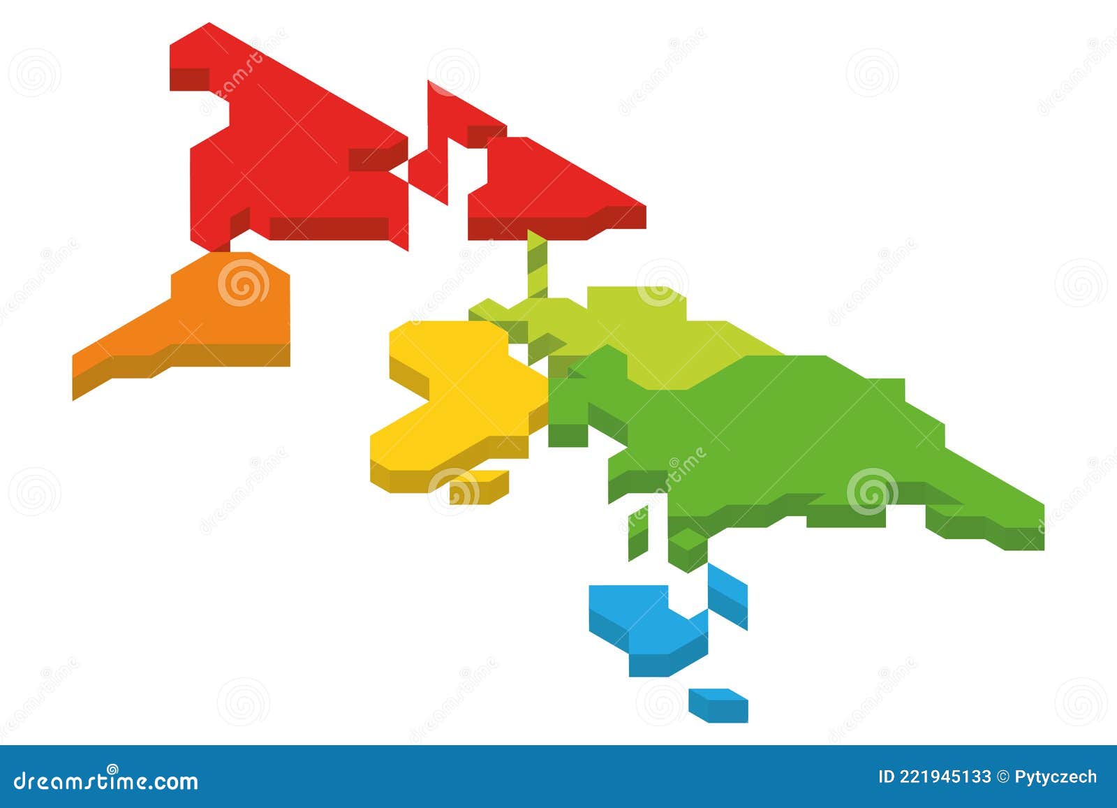 3D isometric map of World stock vector. Illustration of land - 221945133