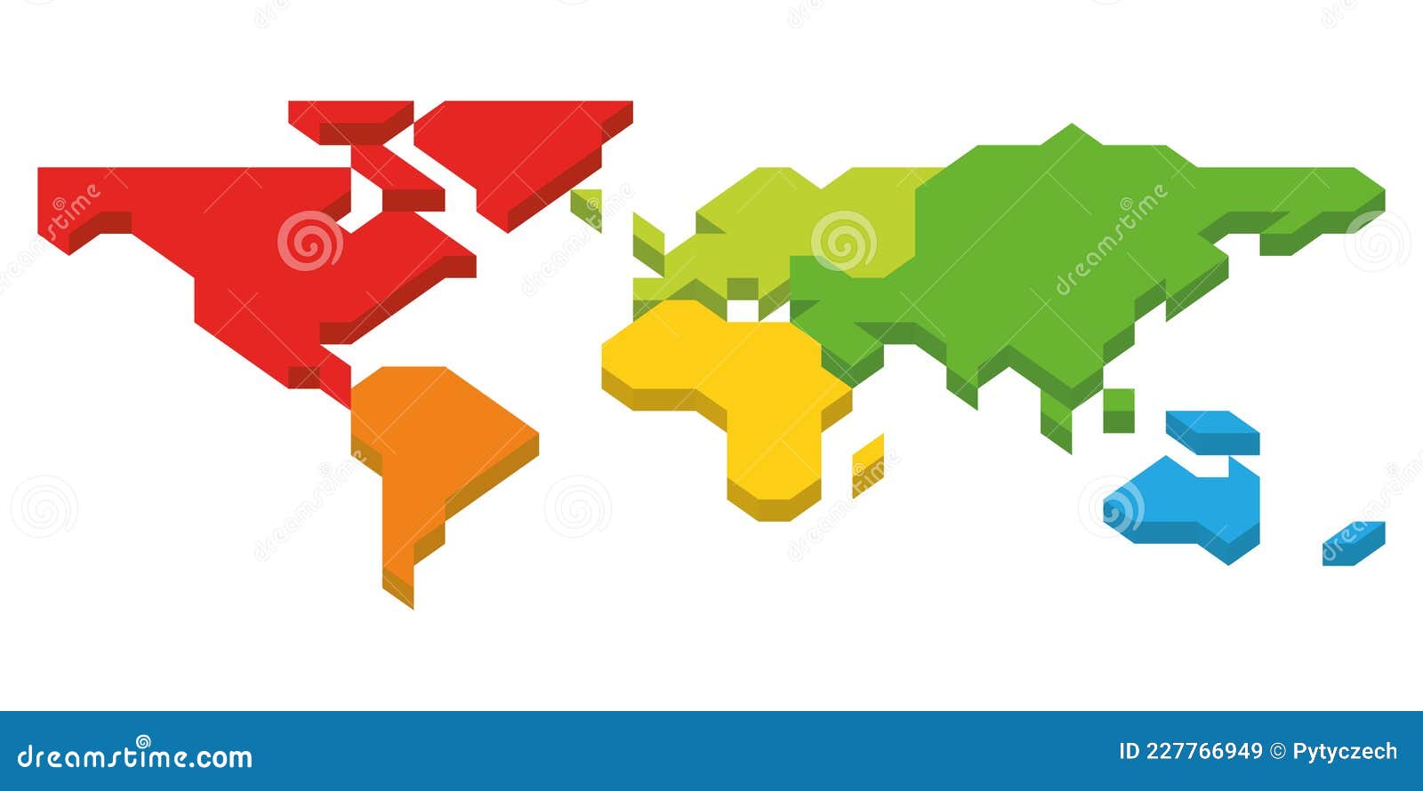 3D isometric map of World stock vector. Illustration of chart - 227766949