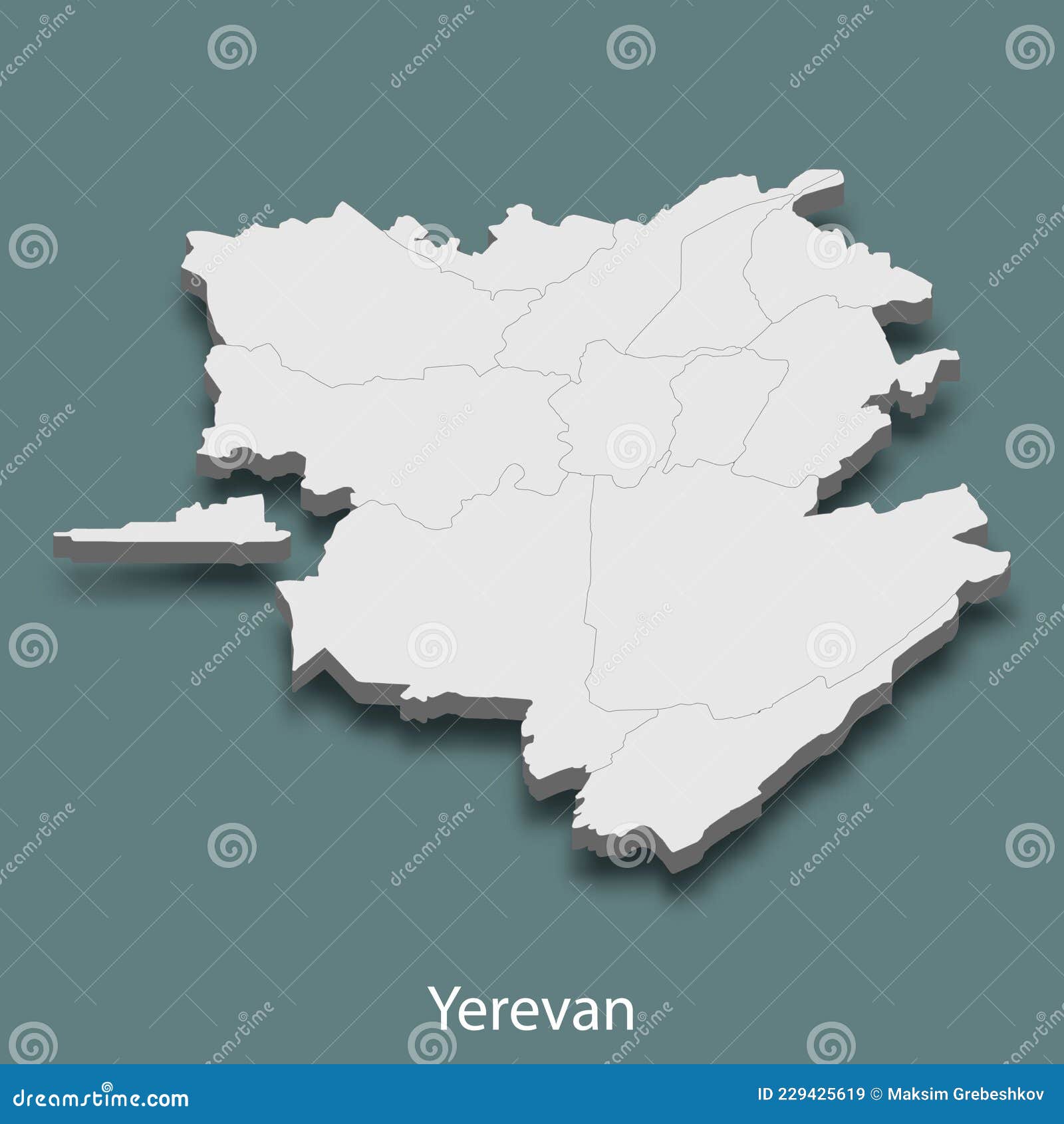 3d Isometric Map of Yerevan is a City of Armenia Stock Vector ...