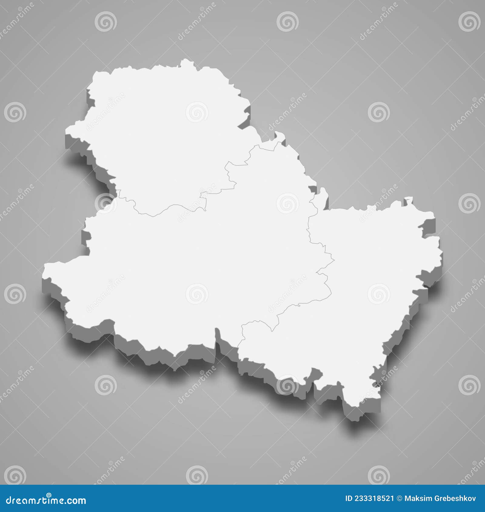 3d Isometric Map of Yonne is a Department in France Stock Vector ...