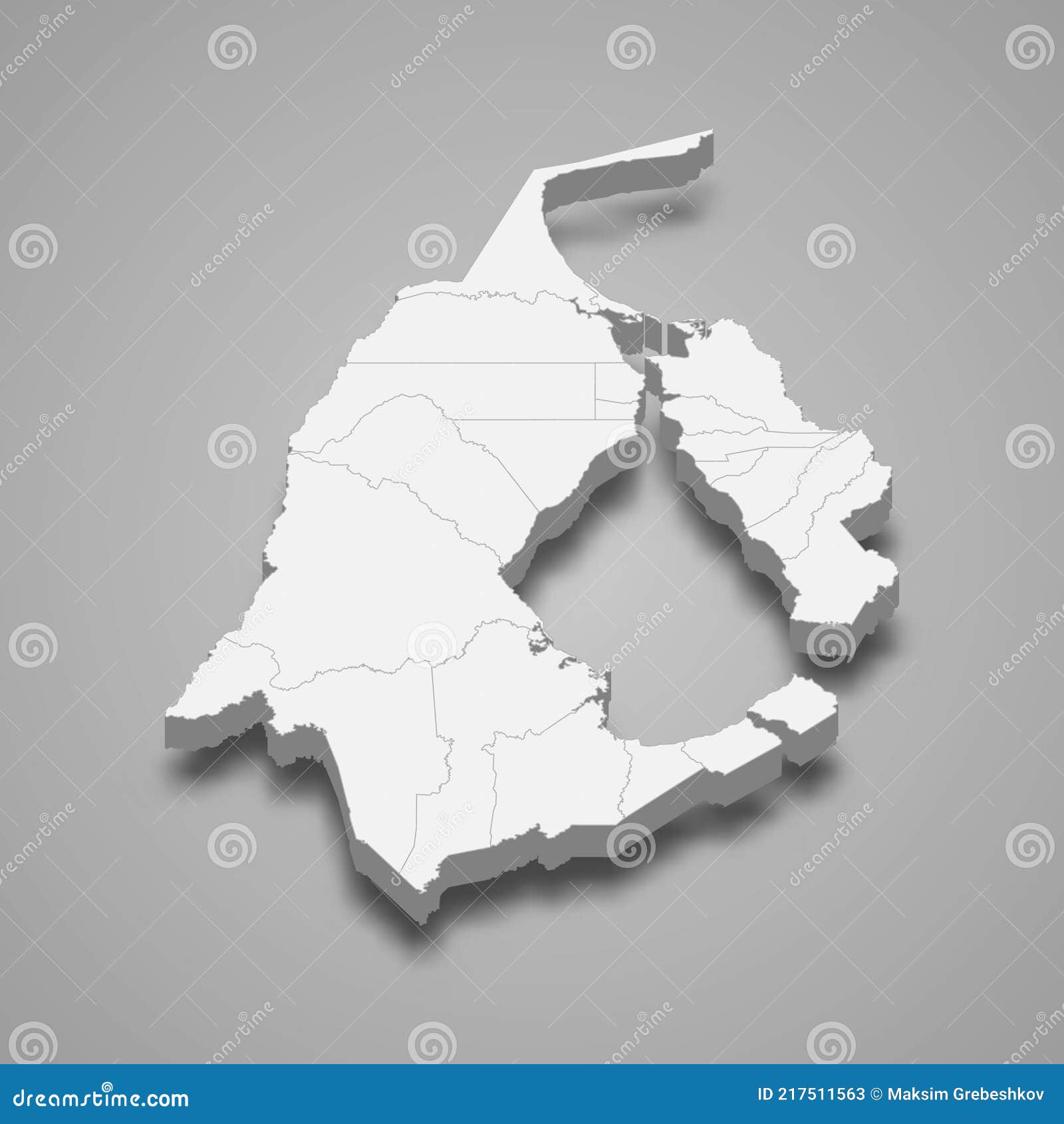 3d Isometric Map of Zulia is a State of Venezuela Stock Vector ...