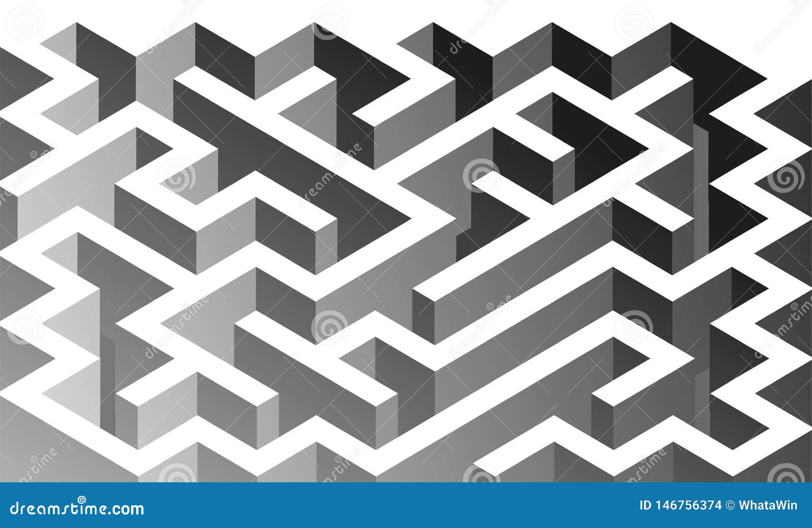 3D Isometric Maze Design. Solving Problem Concept Stock Vector ...