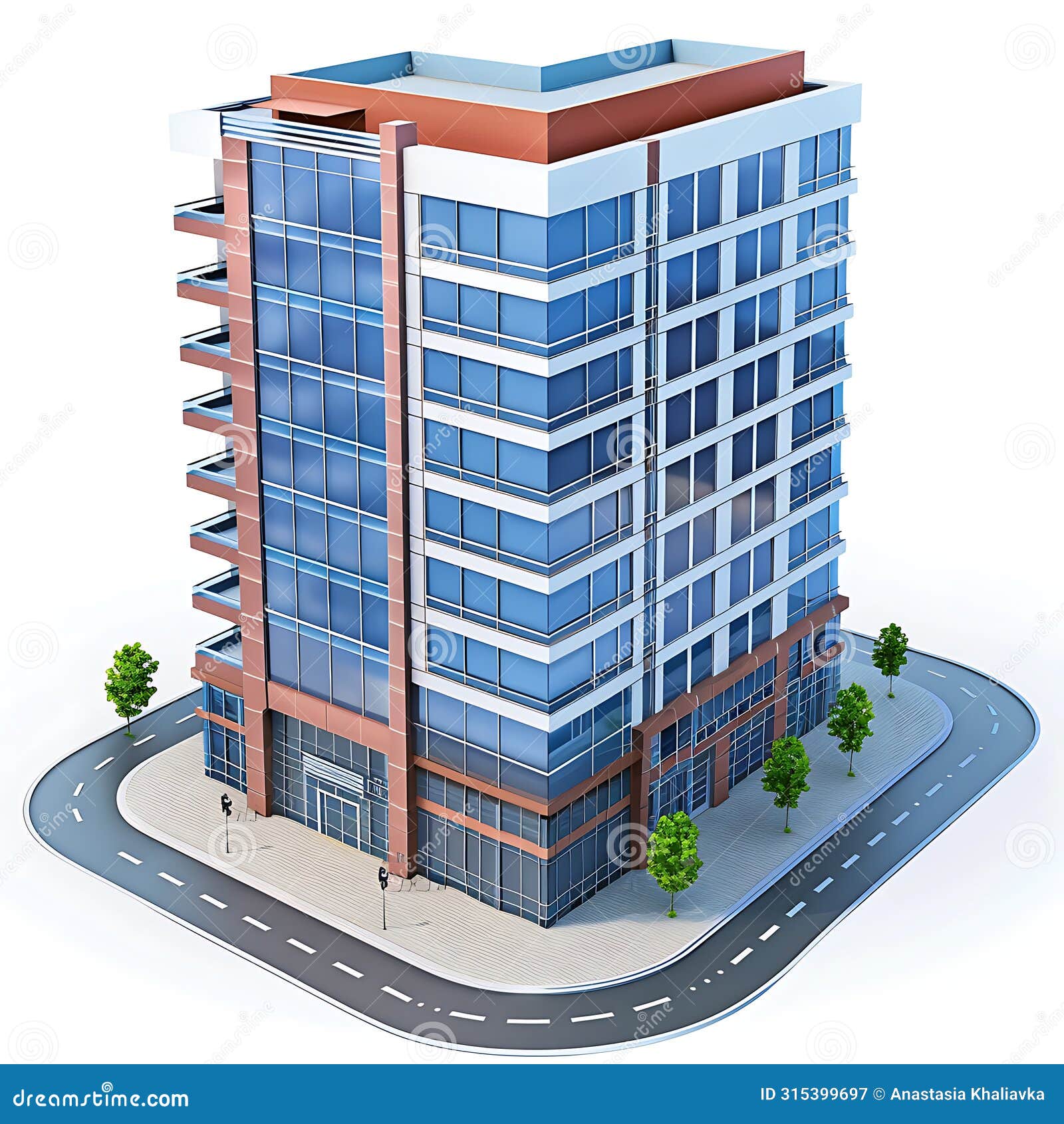 3d Isometric Office Building on White Background. Vector Illustration ...