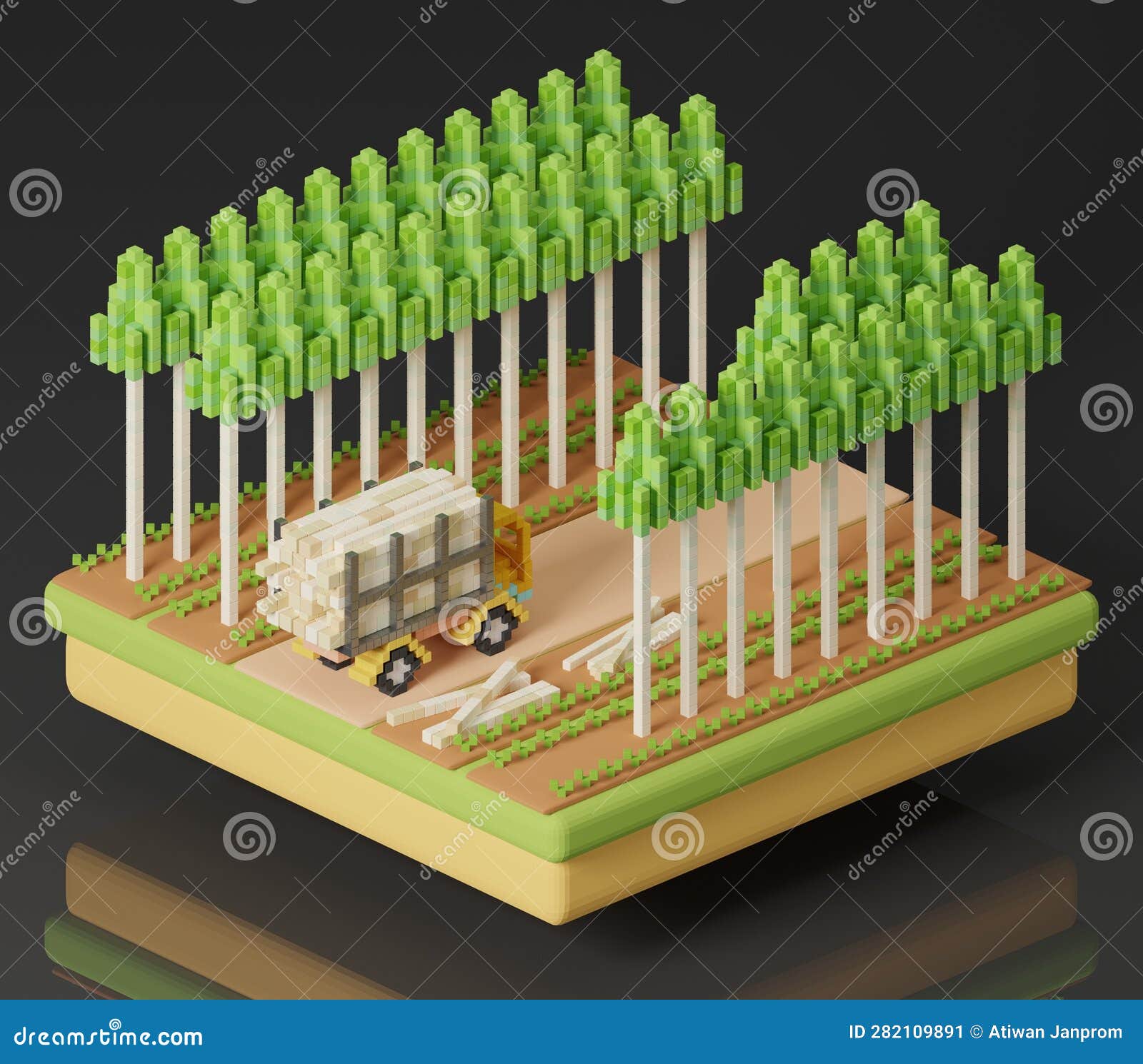 Isometric Soil Layers Diagram, Cross Section Of Green Grass And ...