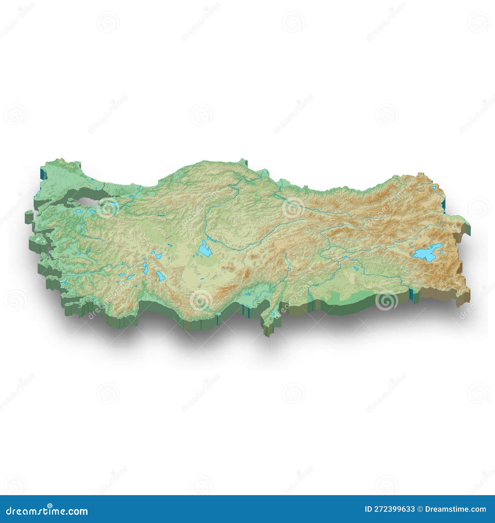 3d Isometric Relief Map of Turkey Stock Vector - Illustration of globe ...