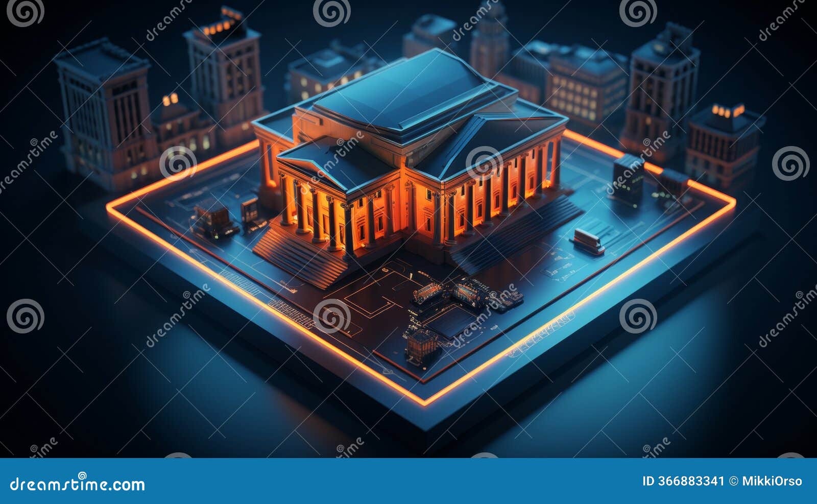 Isometric 3D Rendering Of A Robotic Assembly Station In Art Royalty ...