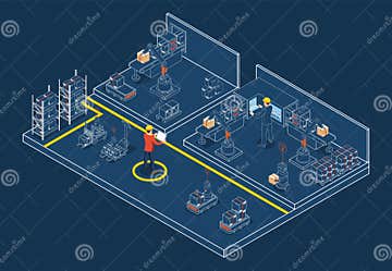 3D Isometric Smart Warehouse Management System with Warehouse ...