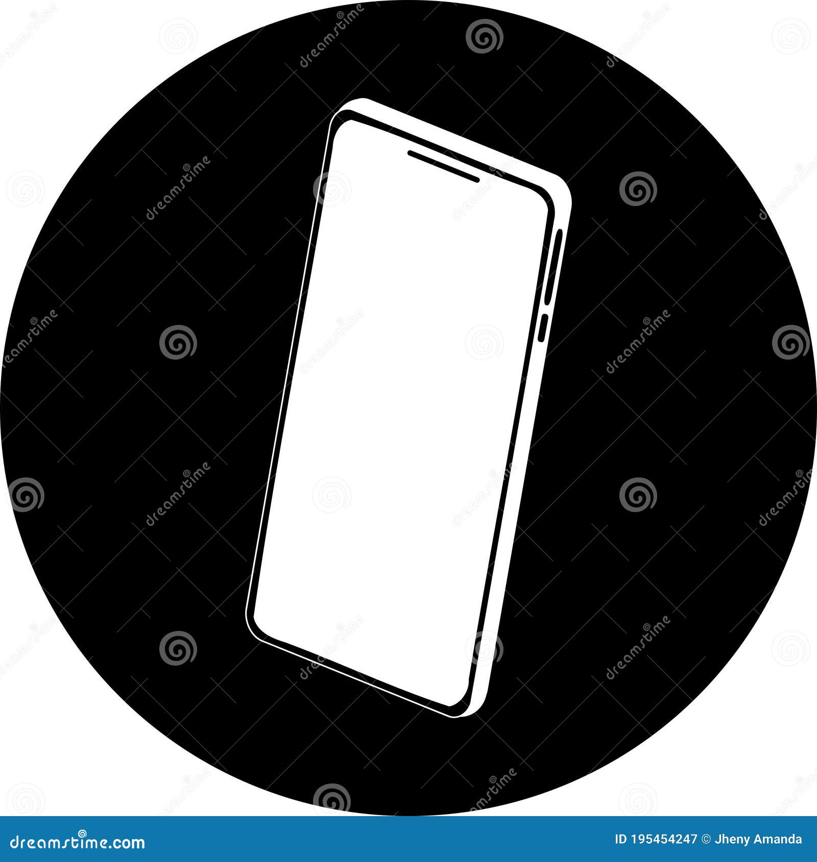 3d Isometric Smartphone in Circle Icon. Realistic Cell Phone Can Be a ...
