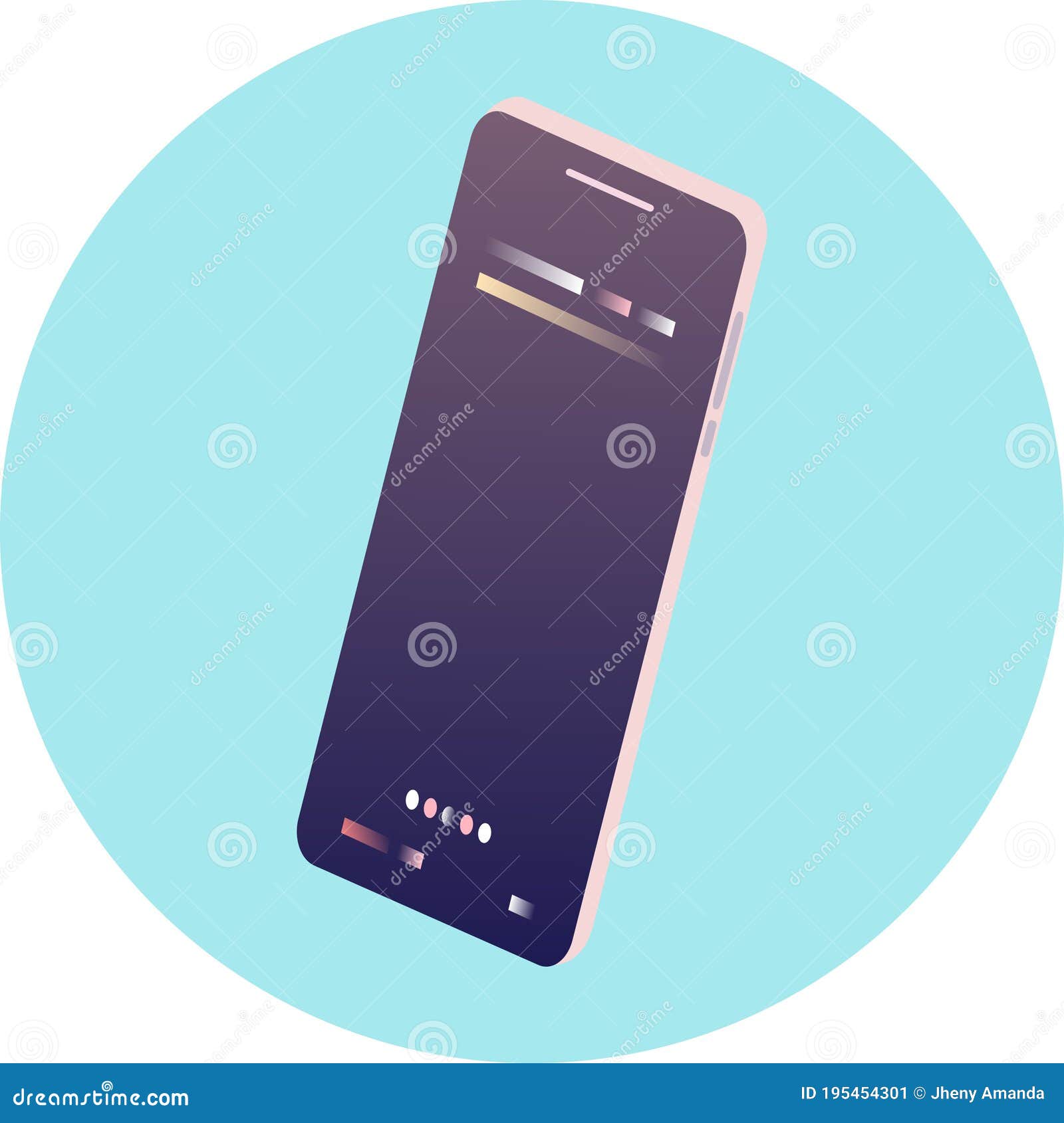 3d Isometric Smartphone in Circle Icon. Realistic Cell Phone Can Be a ...