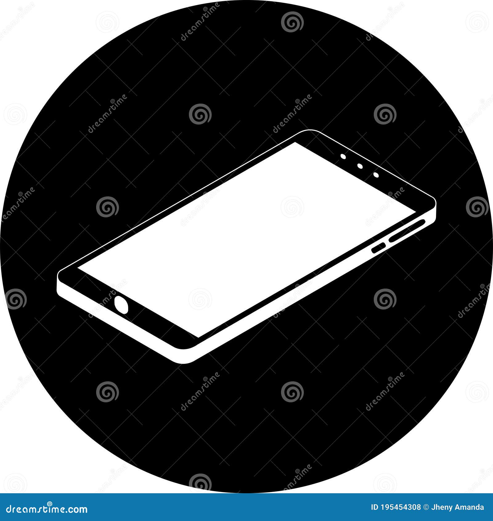 3d Isometric Smartphone in Circle Icon. Realistic Cell Phone Can Be a ...