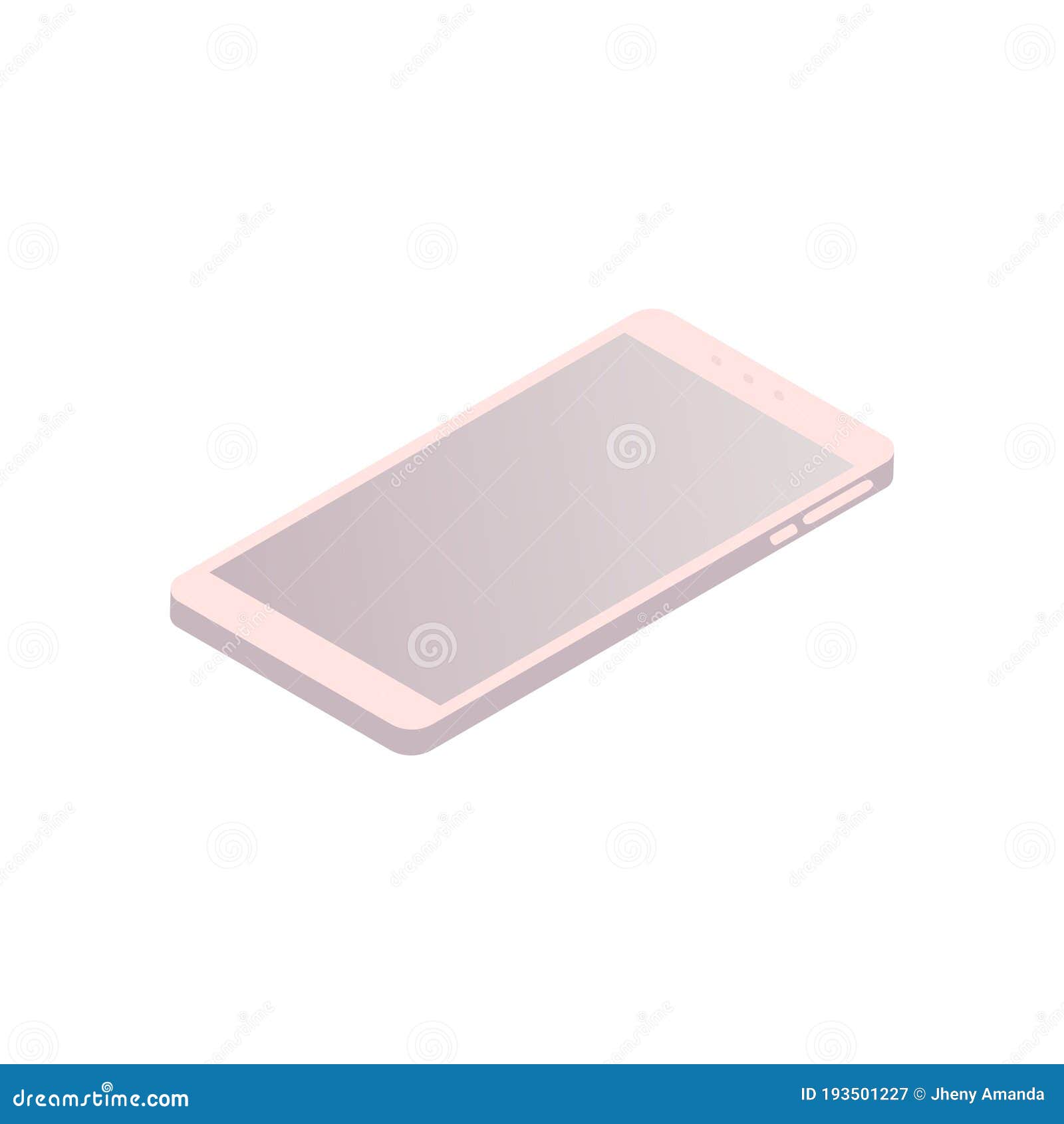 3d Isometric Smartphone. Realistic Cell Phone Can Be a Template for ...