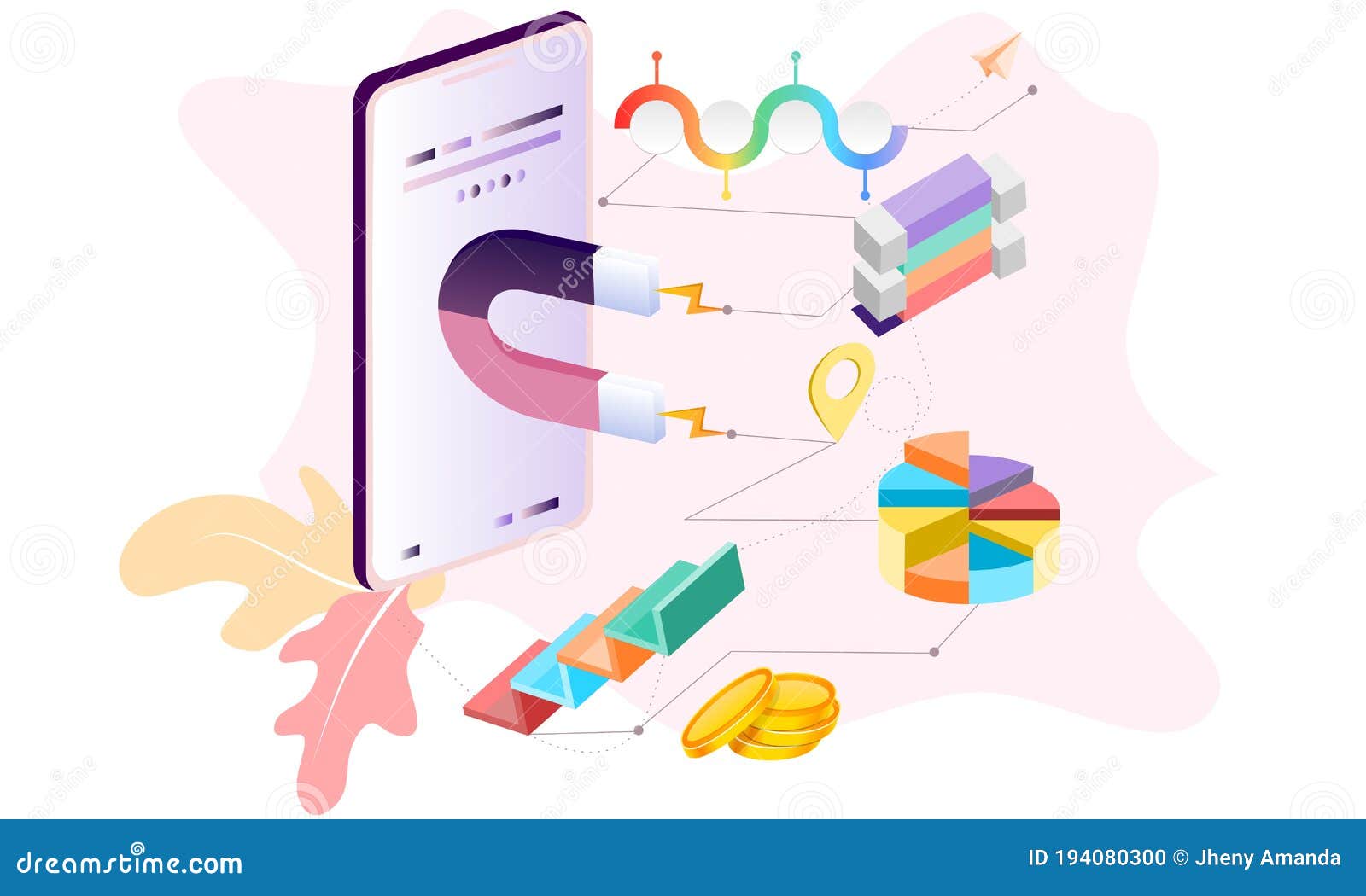 3d Isometric Smartphone. Realistic Cell Phone Can Be a Template for ...