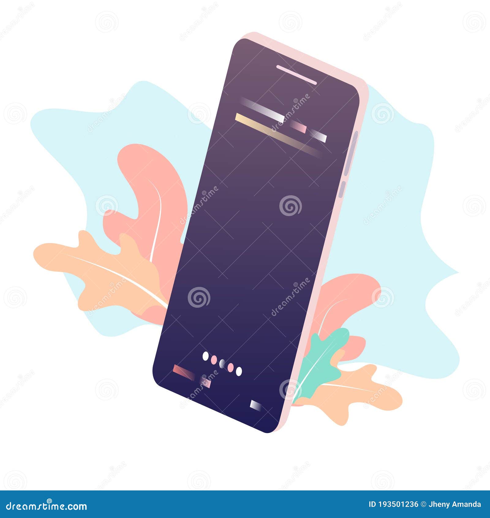 3d Isometric Smartphone. Realistic Cell Phone Can Be a Template for ...