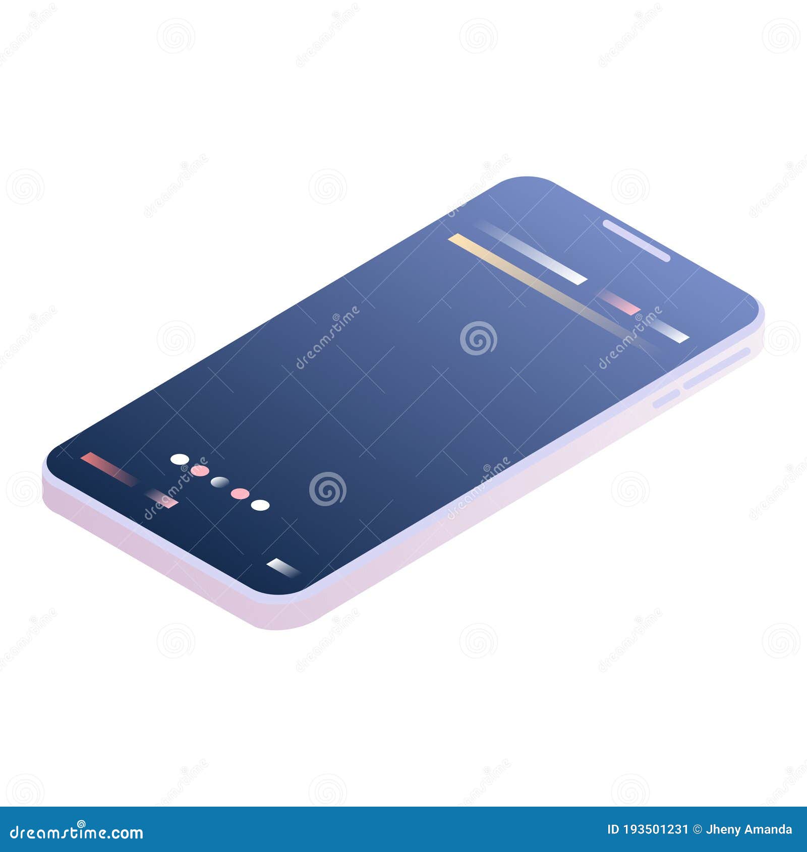 3d Isometric Smartphone. Realistic Cell Phone Can Be a Template for ...