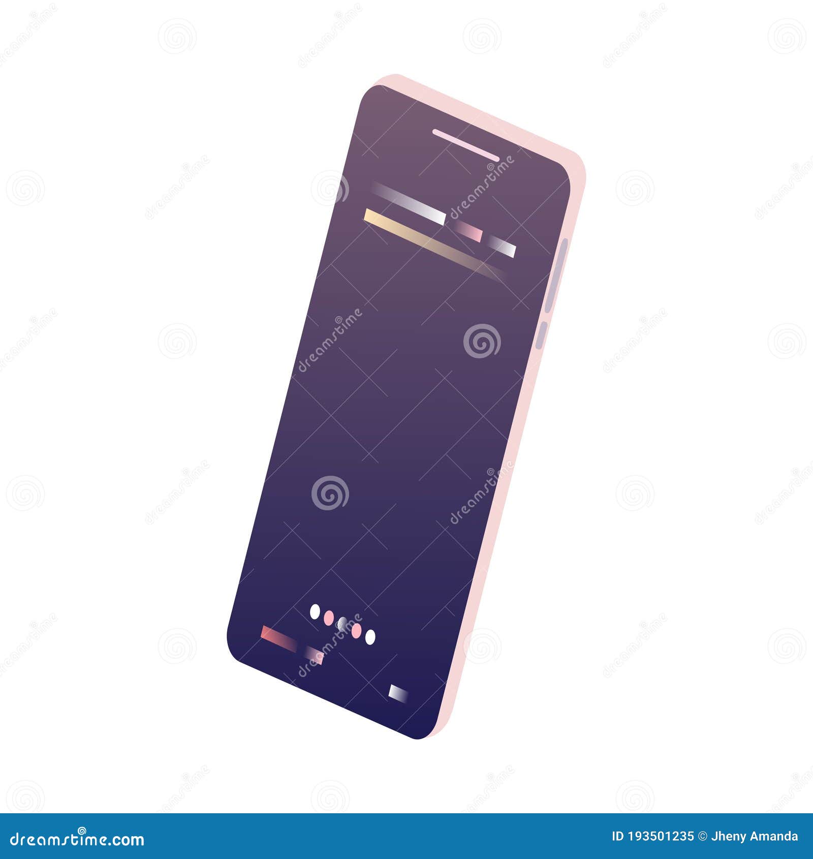 3d Isometric Smartphone. Realistic Cell Phone Can Be a Template for ...