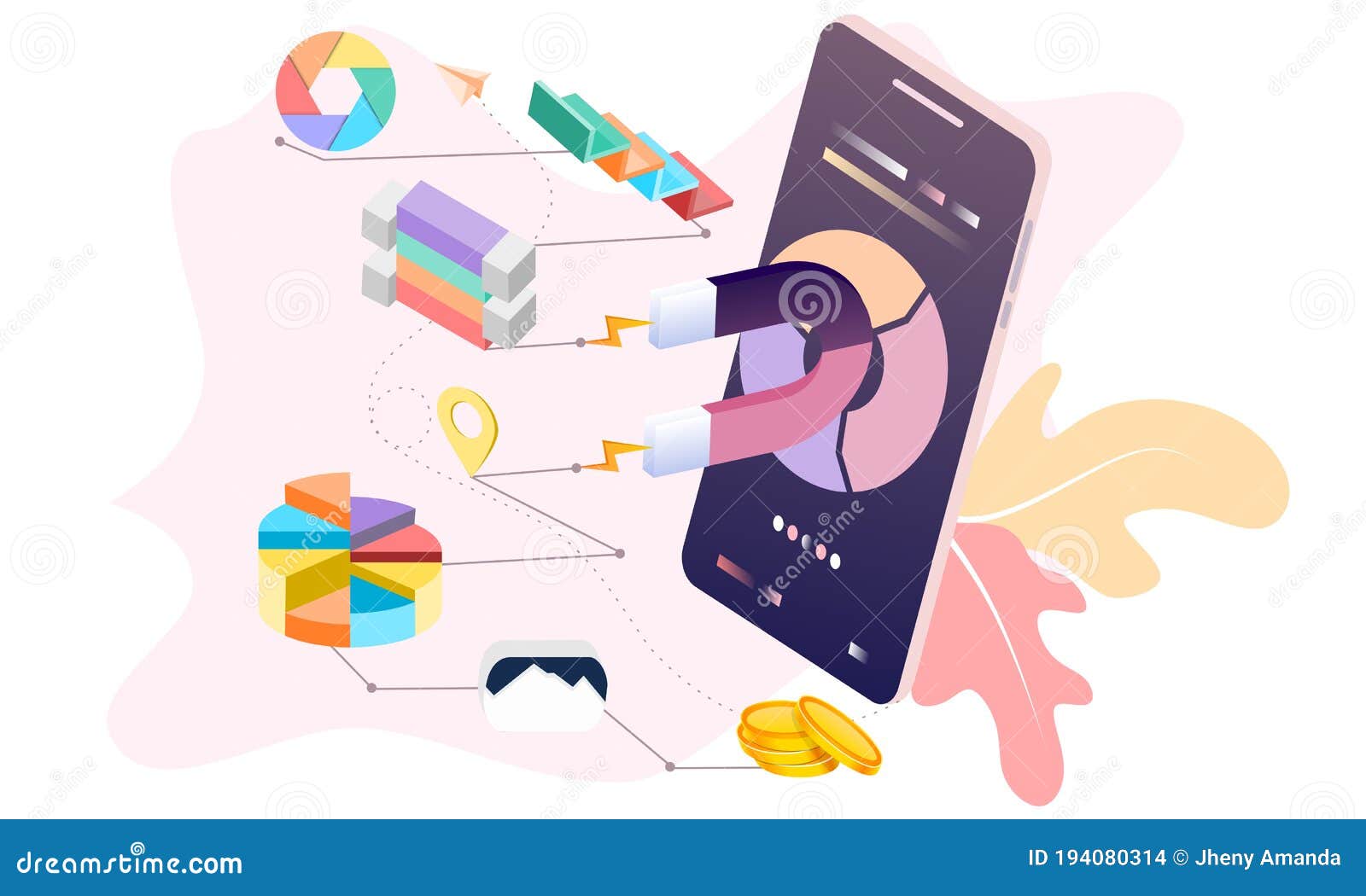 3d Isometric Smartphone. Realistic Cell Phone Can Be a Template for ...