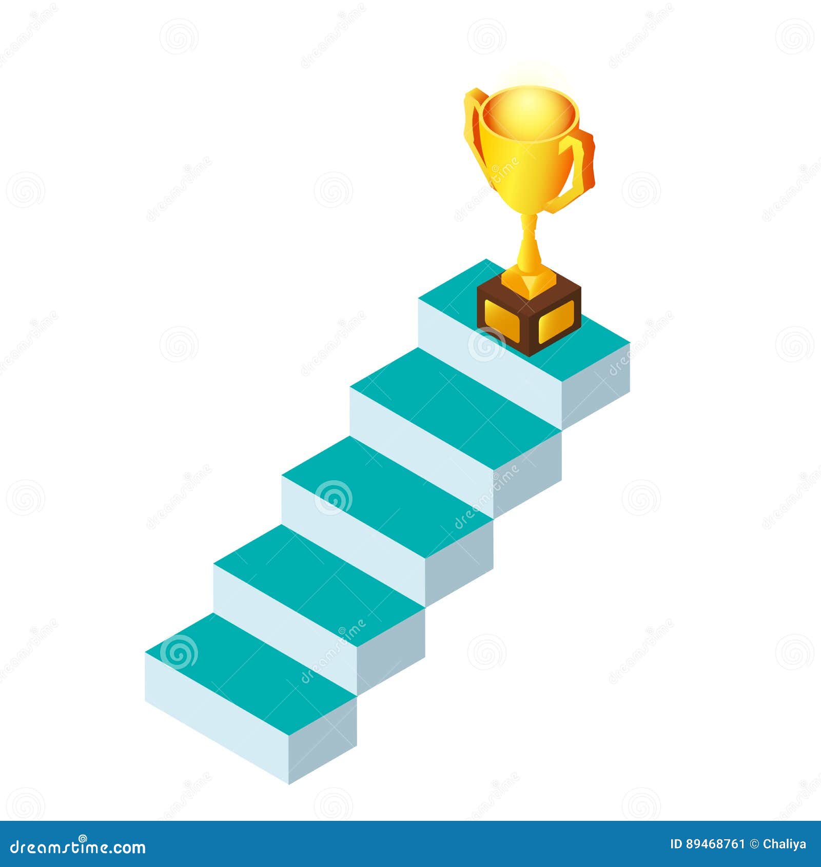 3d Isometric. Stairs Step To Trophy and Success. Business Success ... 3d Isometric. Stairs Step To Trophy and Success. Business Success ...