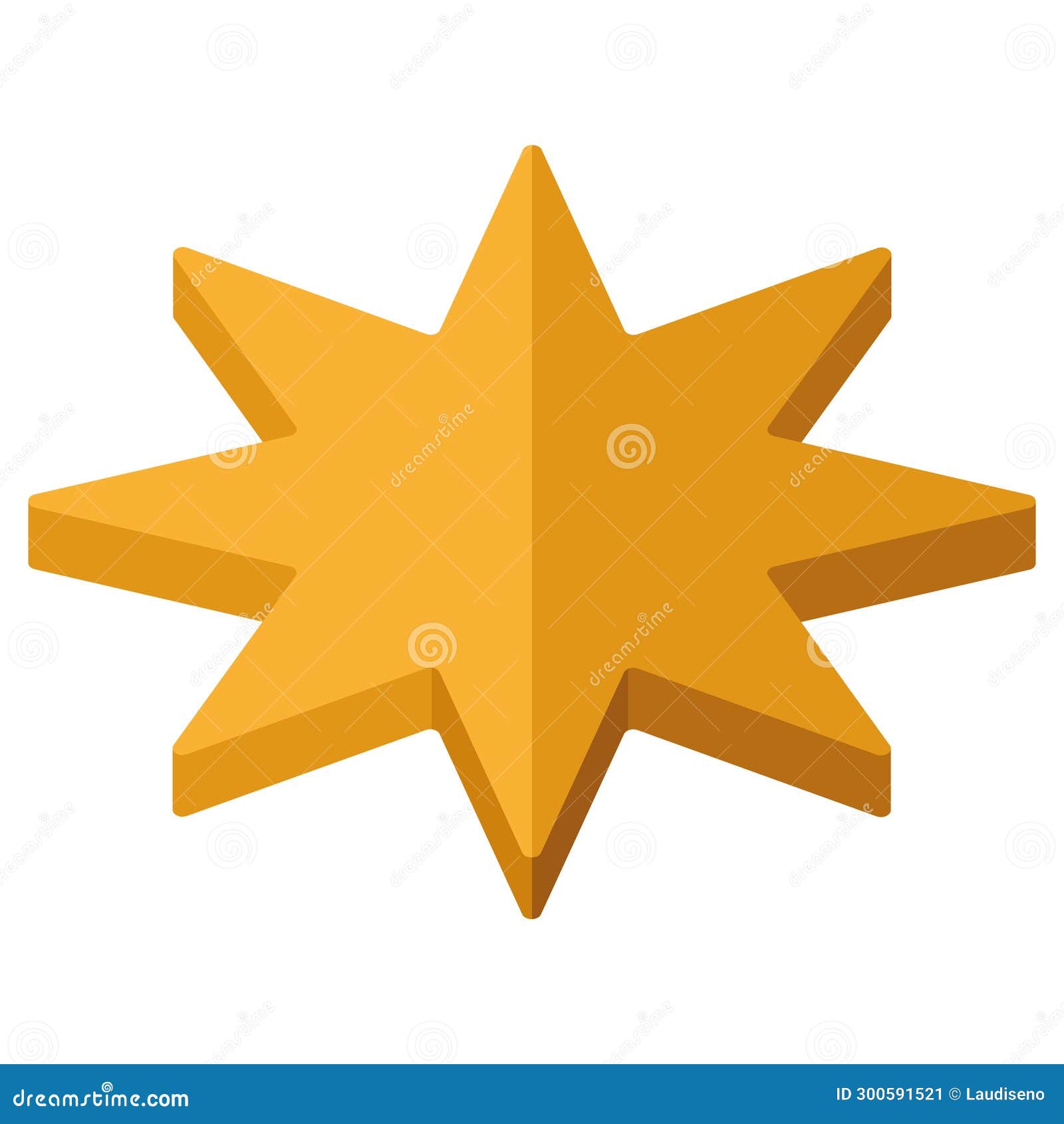 2d Isometric Star Shape Icon Vector Stock Illustration - Illustration ...