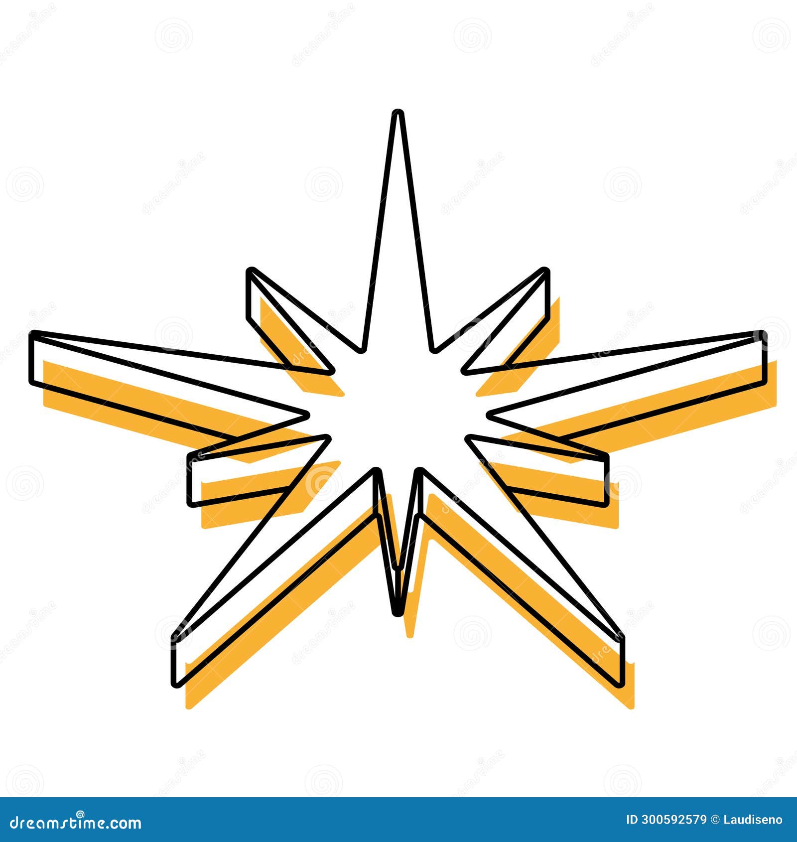 2d Isometric Star Shape Icon Vector Stock Illustration - Illustration ...