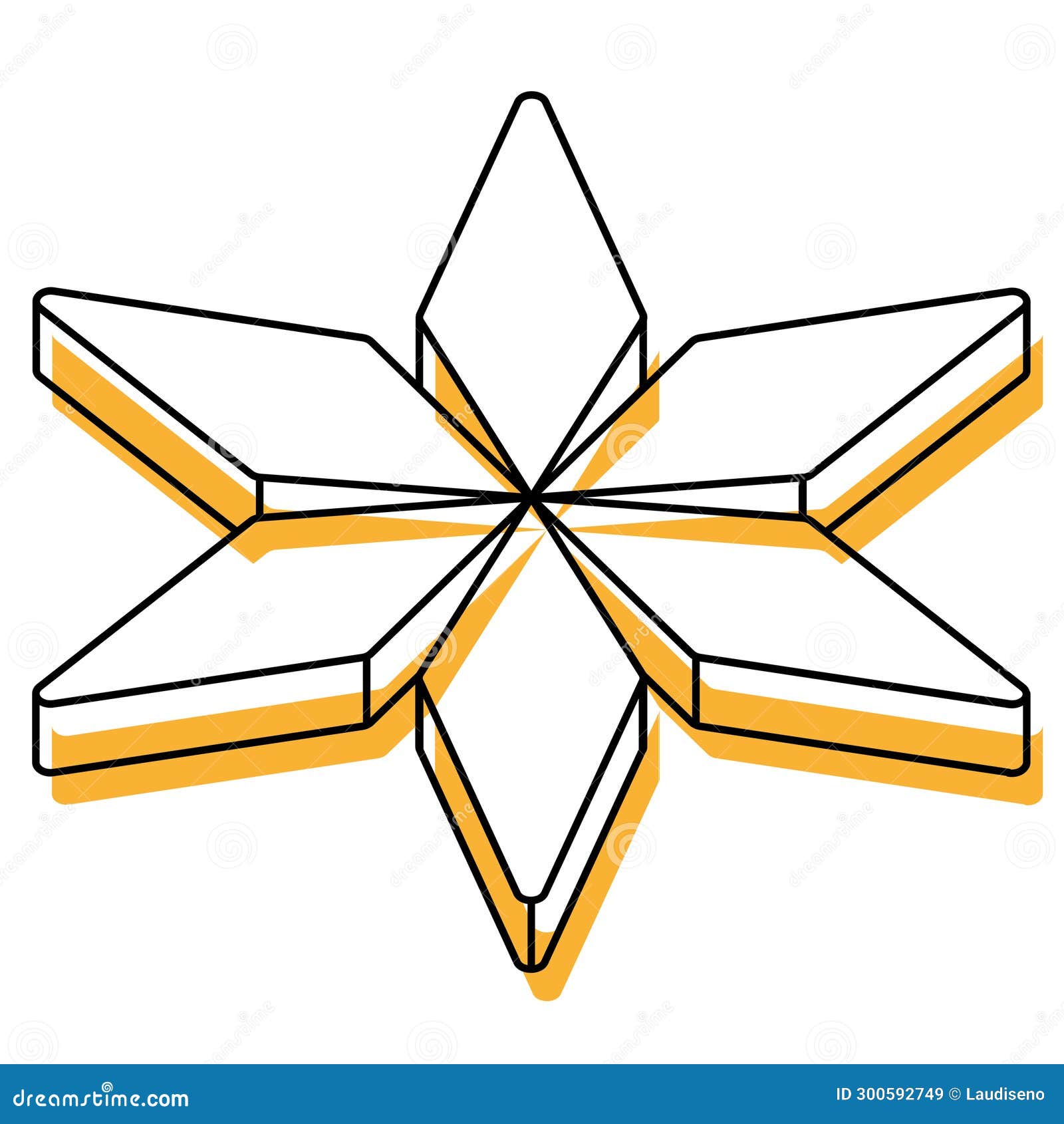 2d Isometric Star Shape Icon Vector Stock Illustration - Illustration ...