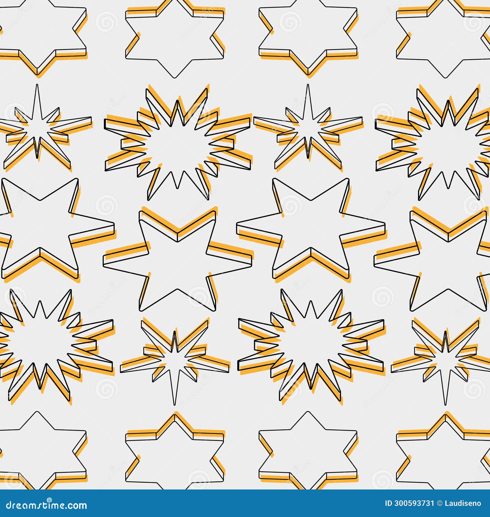 2d Isometric Star Shapes Icon Pattern Background Vector Stock ...