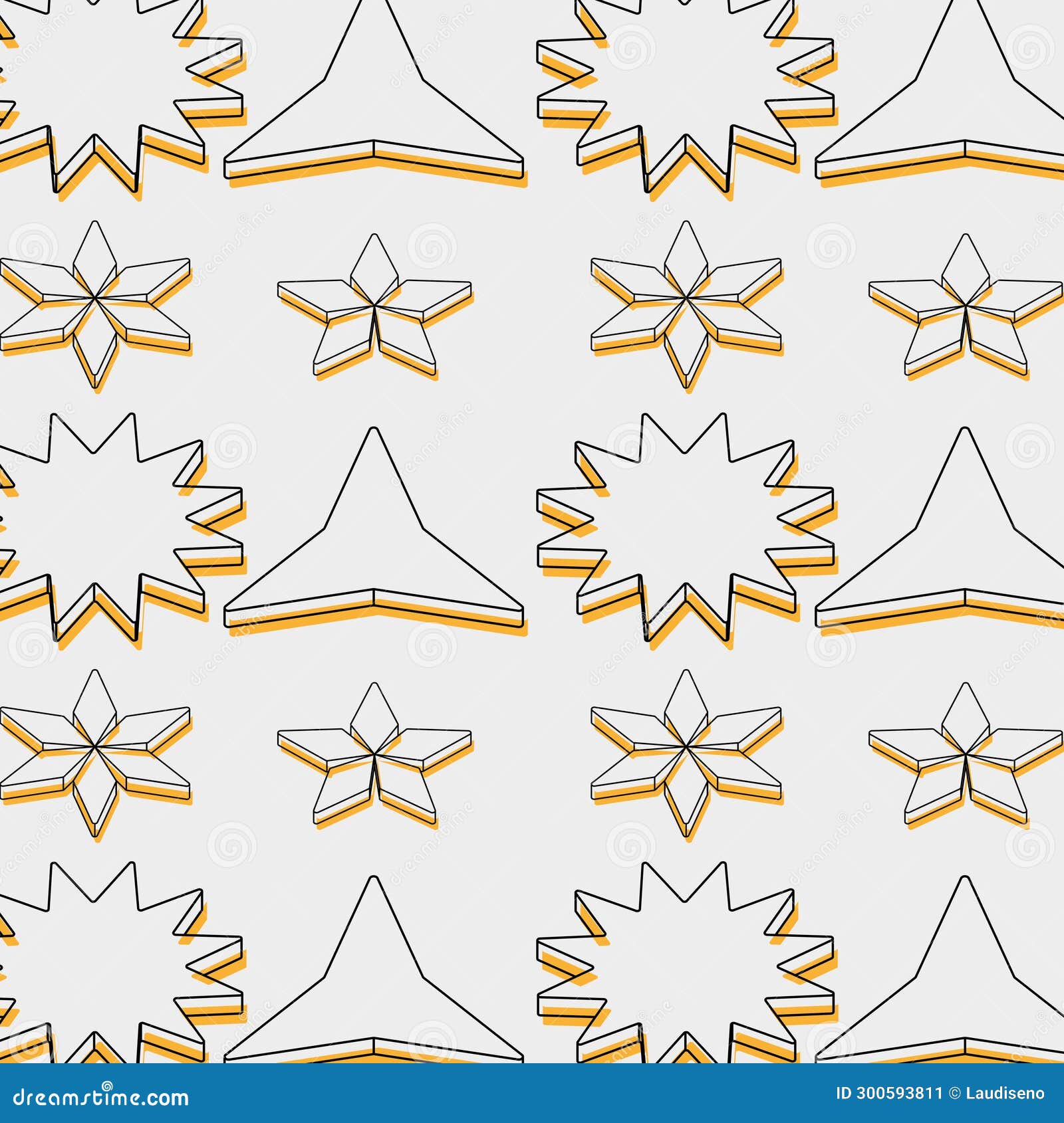 2d Isometric Star Shapes Icon Pattern Background Vector Stock ...