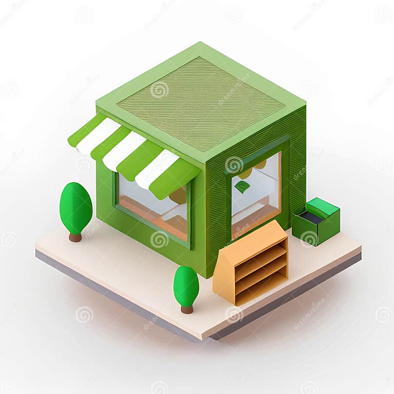 3d Isometric Store. 3d Isometric Vector Illustration Stock Image ...