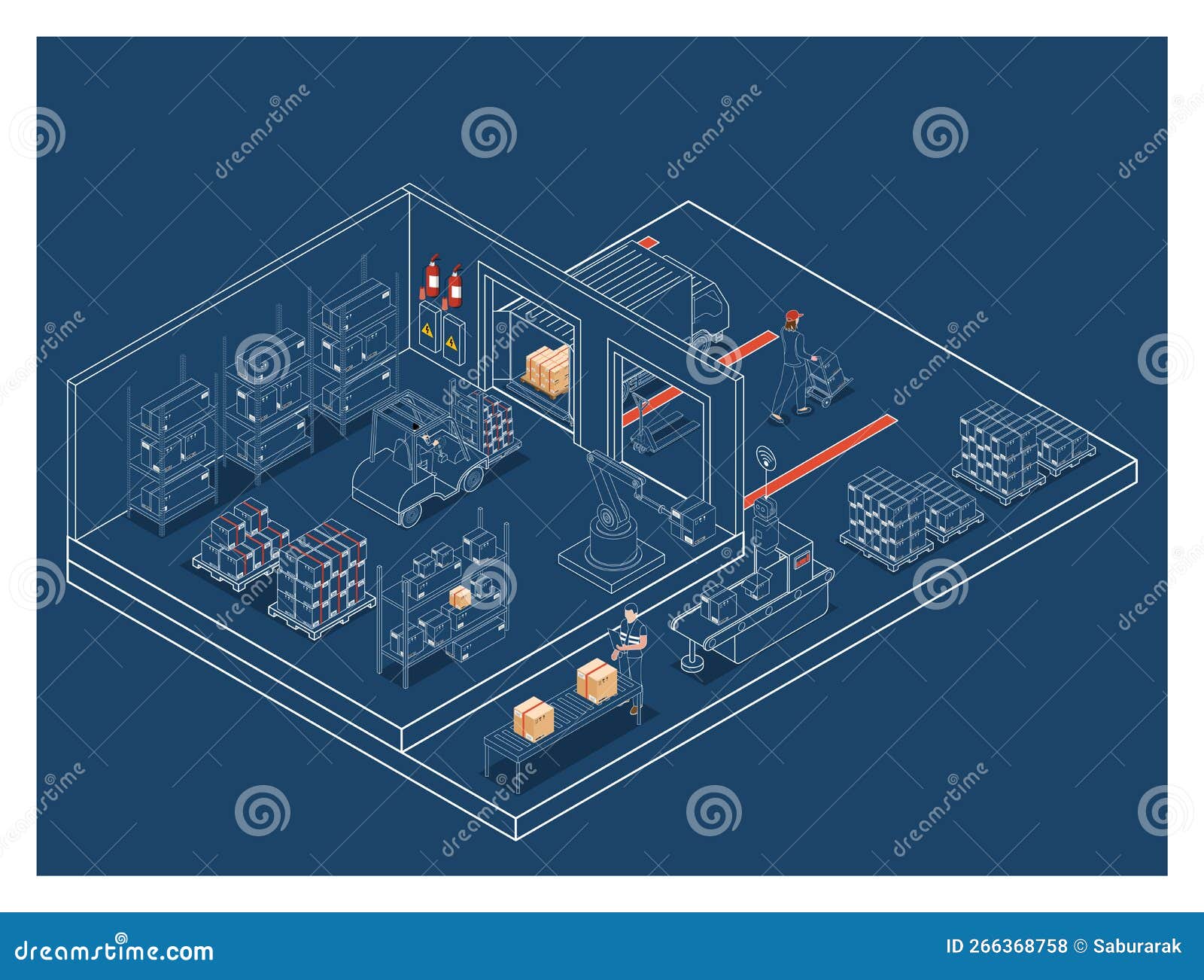 3D Isometric Supply Chain Management - SCM Concept with Collaborative ...