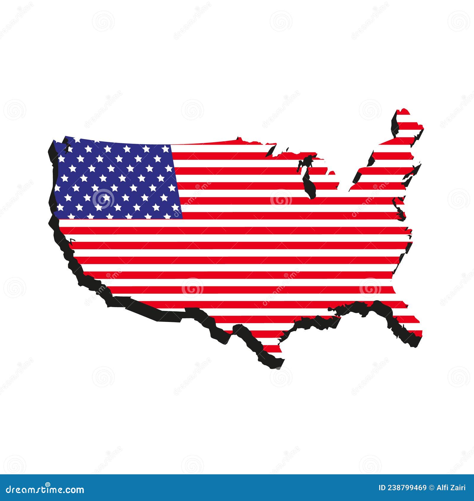 3d Isometric USA Flag in America Map Stock Vector - Illustration of ...
