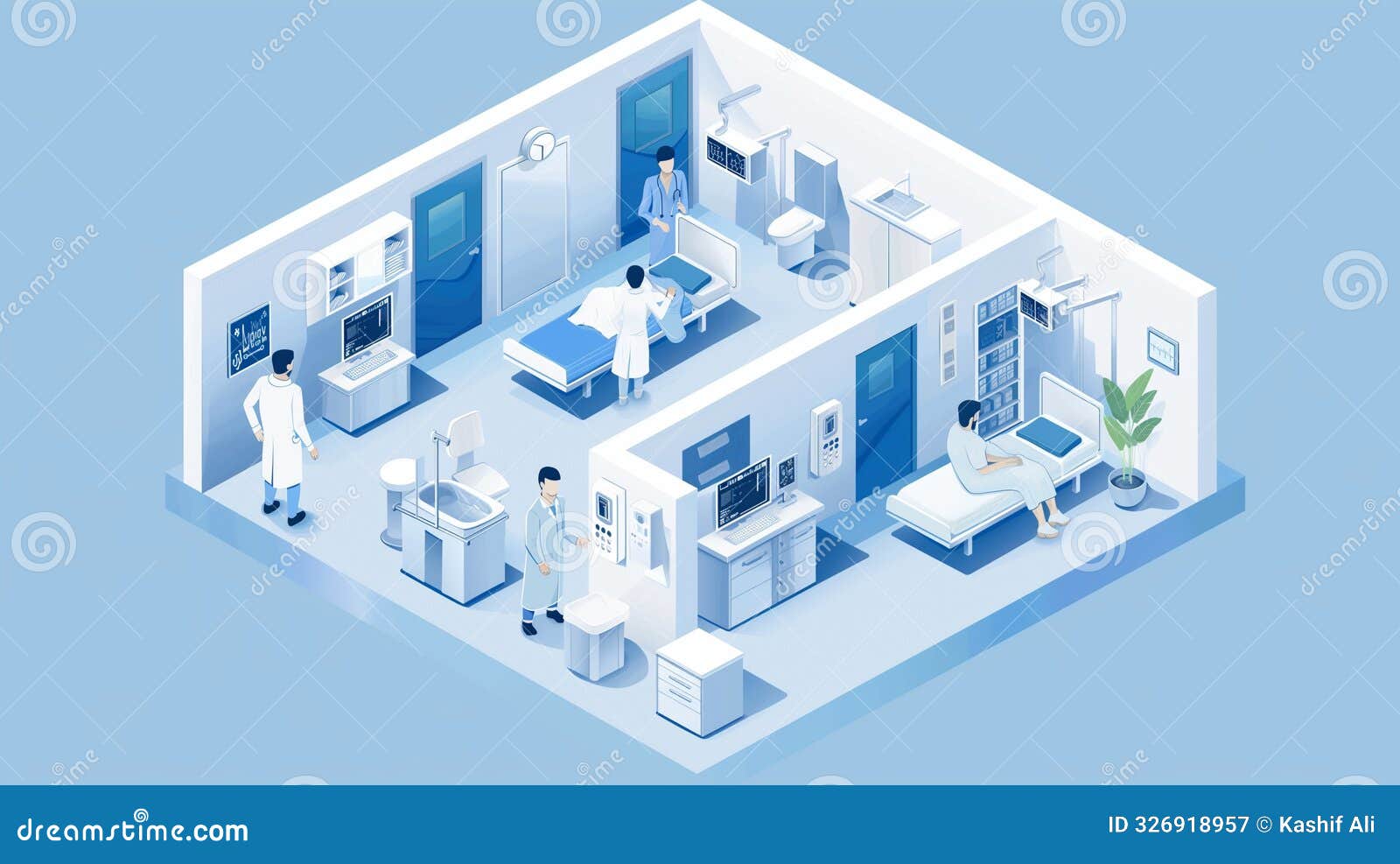 3D Isometric Vector AI Algorithms Improving Patient Care Pathways Stock ...