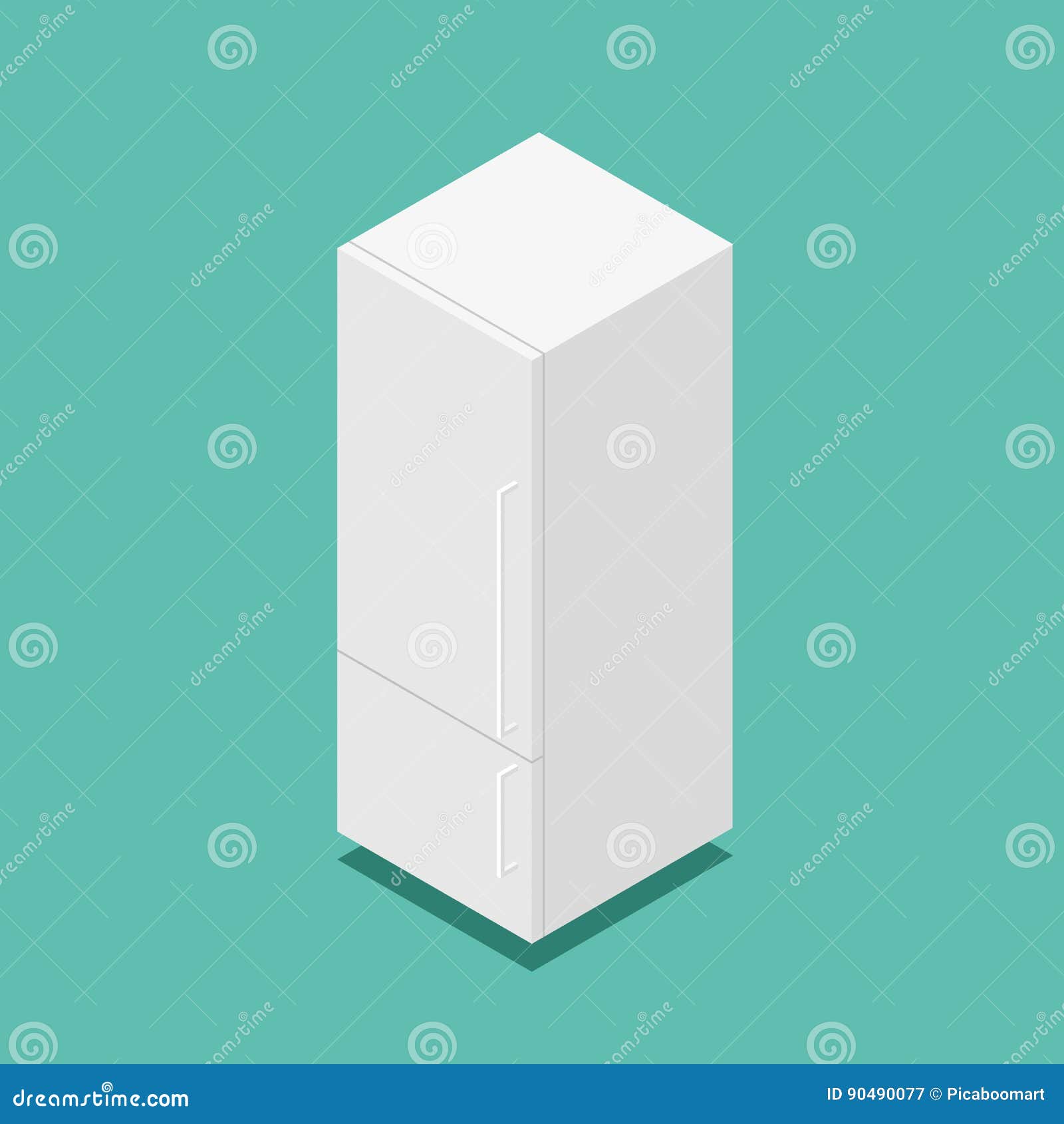 3d Isometric Vector Classic White Home Fridge Stock Vector ...