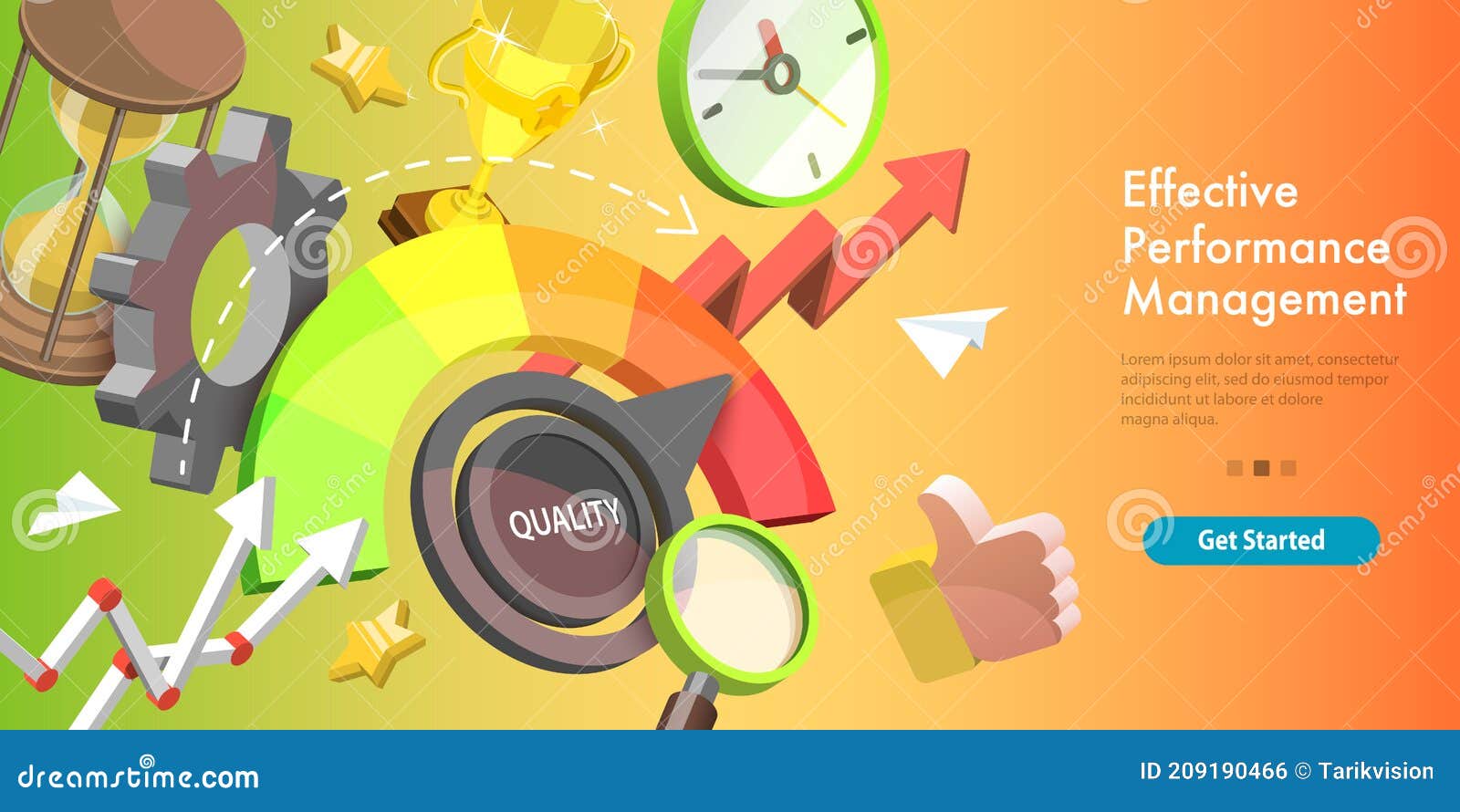 3D Isometric Vector Conceptual Illustration of Efficient Performance ...