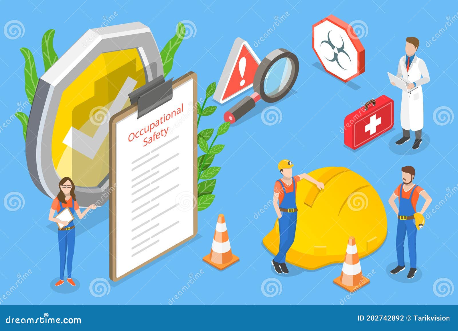3D Isometric Vector Conceptual Illustration of Occupational Safety ...