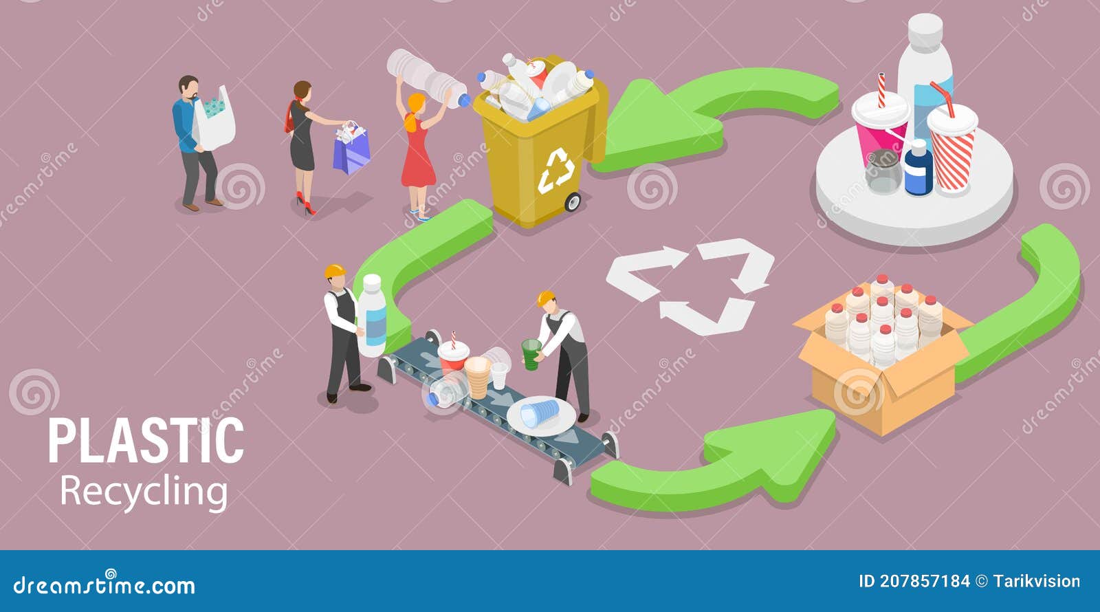 3D Isometric Vector Conceptual Illustration of Plastic Recycle Process ... 3D Isometric Vector Conceptual Illustration of Plastic Recycle Process ...