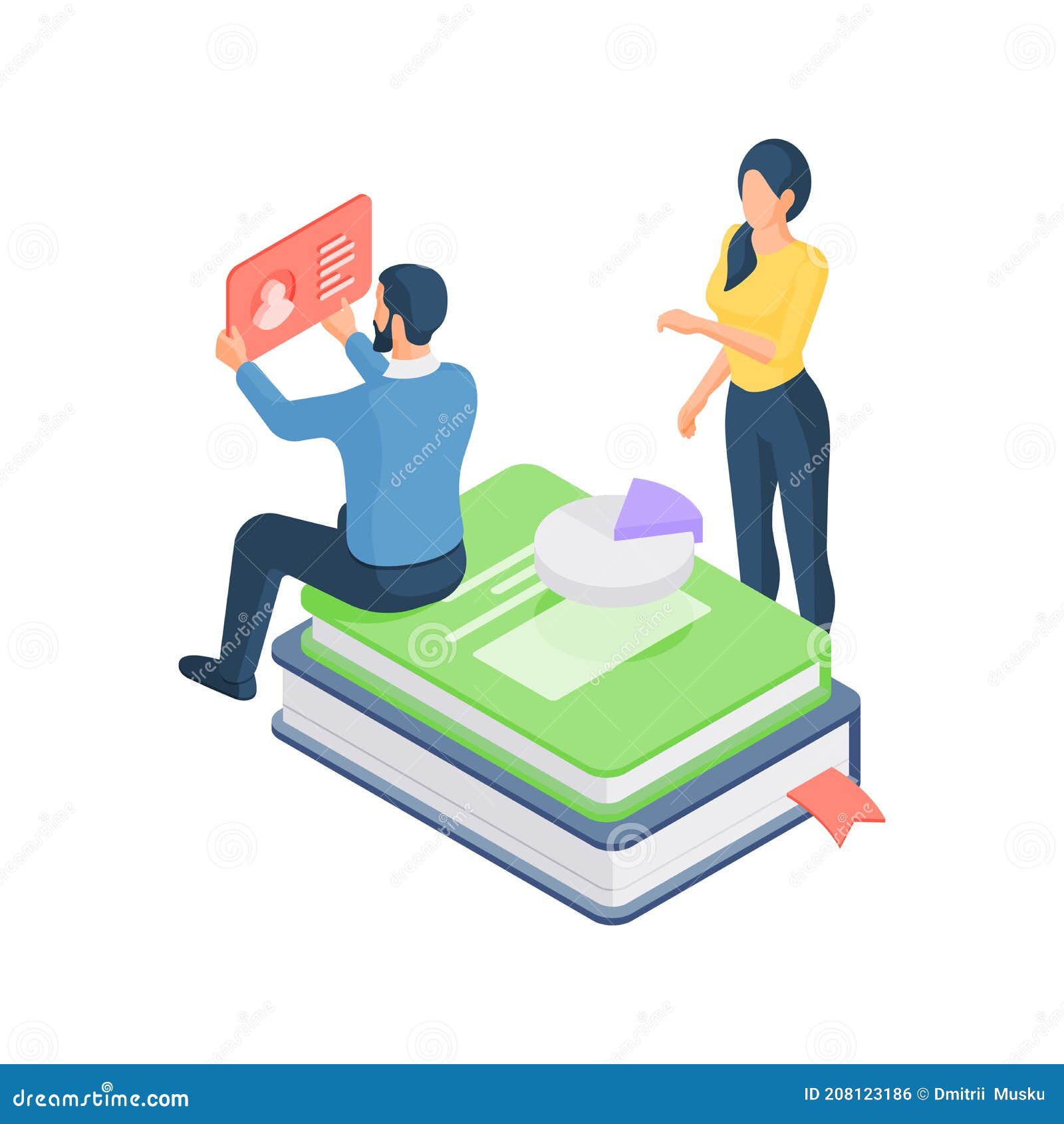 Cartoon Students Learning Online on Internet Website Stock Vector ...