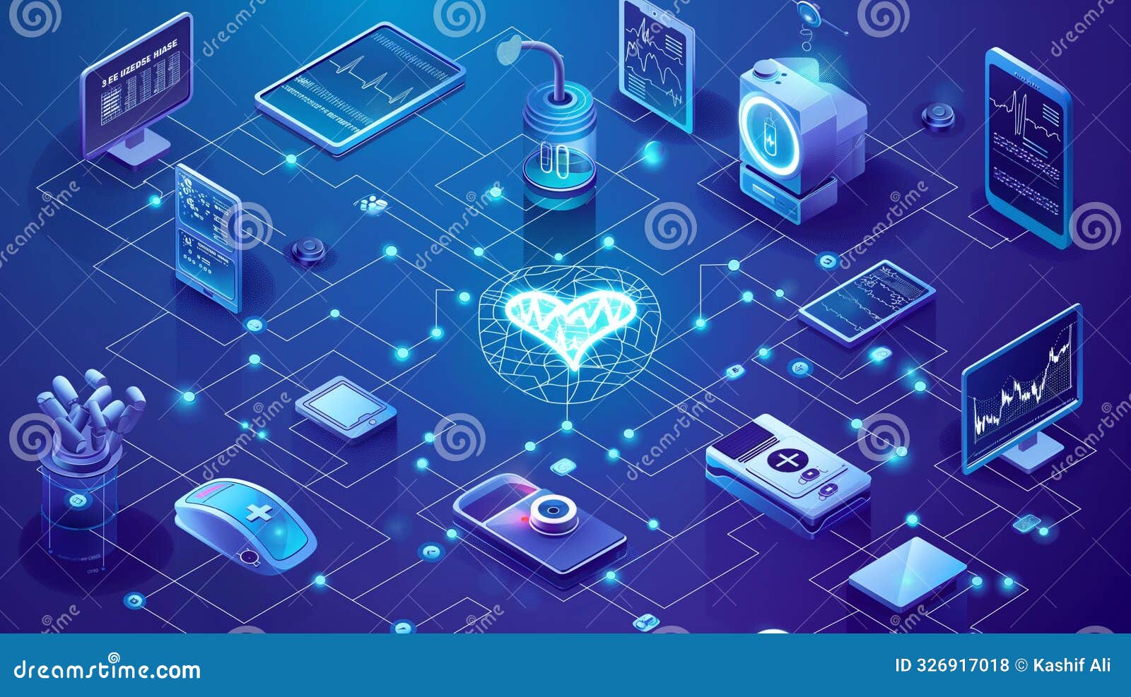 Smart Healthcare Compositions Set Cartoon Vector | CartoonDealer.com ...