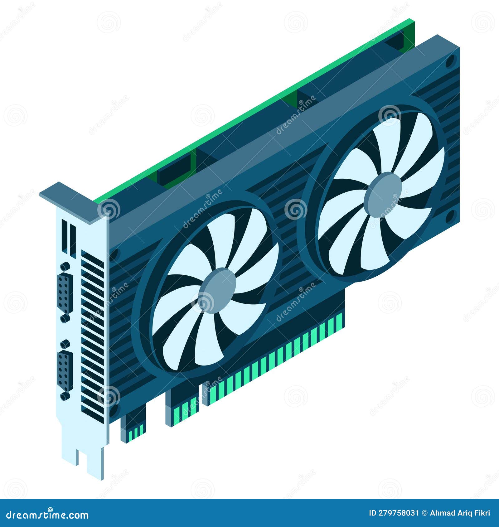3d Isometric Video Graphic Card. Isometric of Device Graphic Card ...