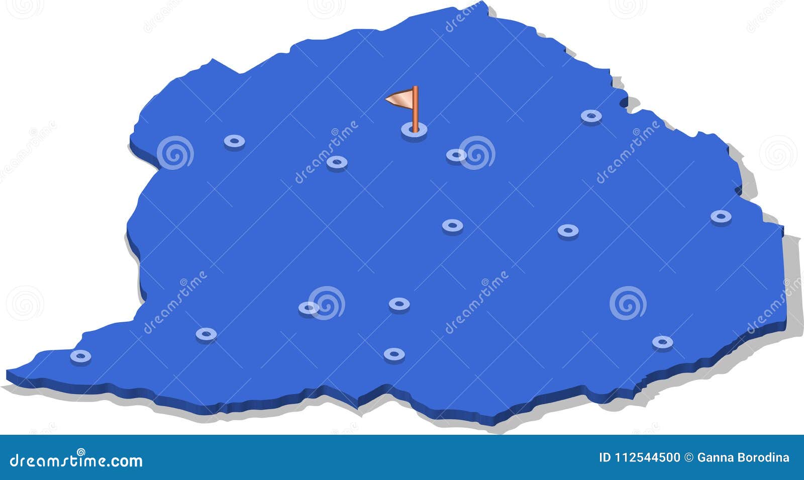 3d Isometric View Map of Zimbabwe with Blue Surface and Cities. Stock ...