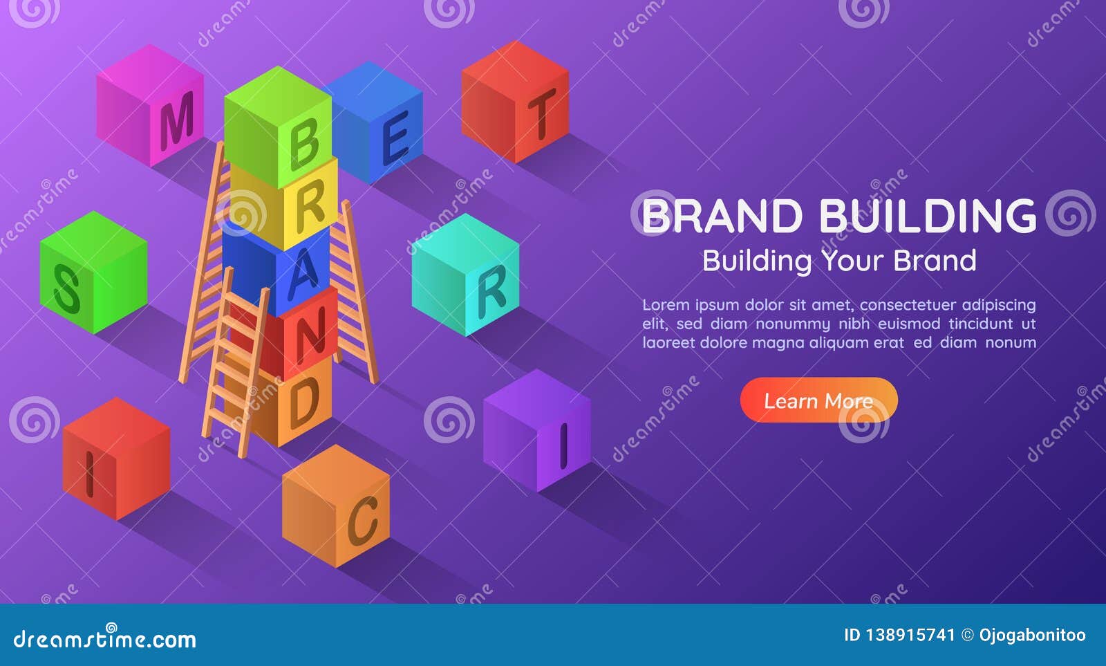Isometric Banner Alphabet Block Combined a BRAND Word in a Row Stock ... Isometric Banner Alphabet Block Combined a BRAND Word in a Row Stock ...