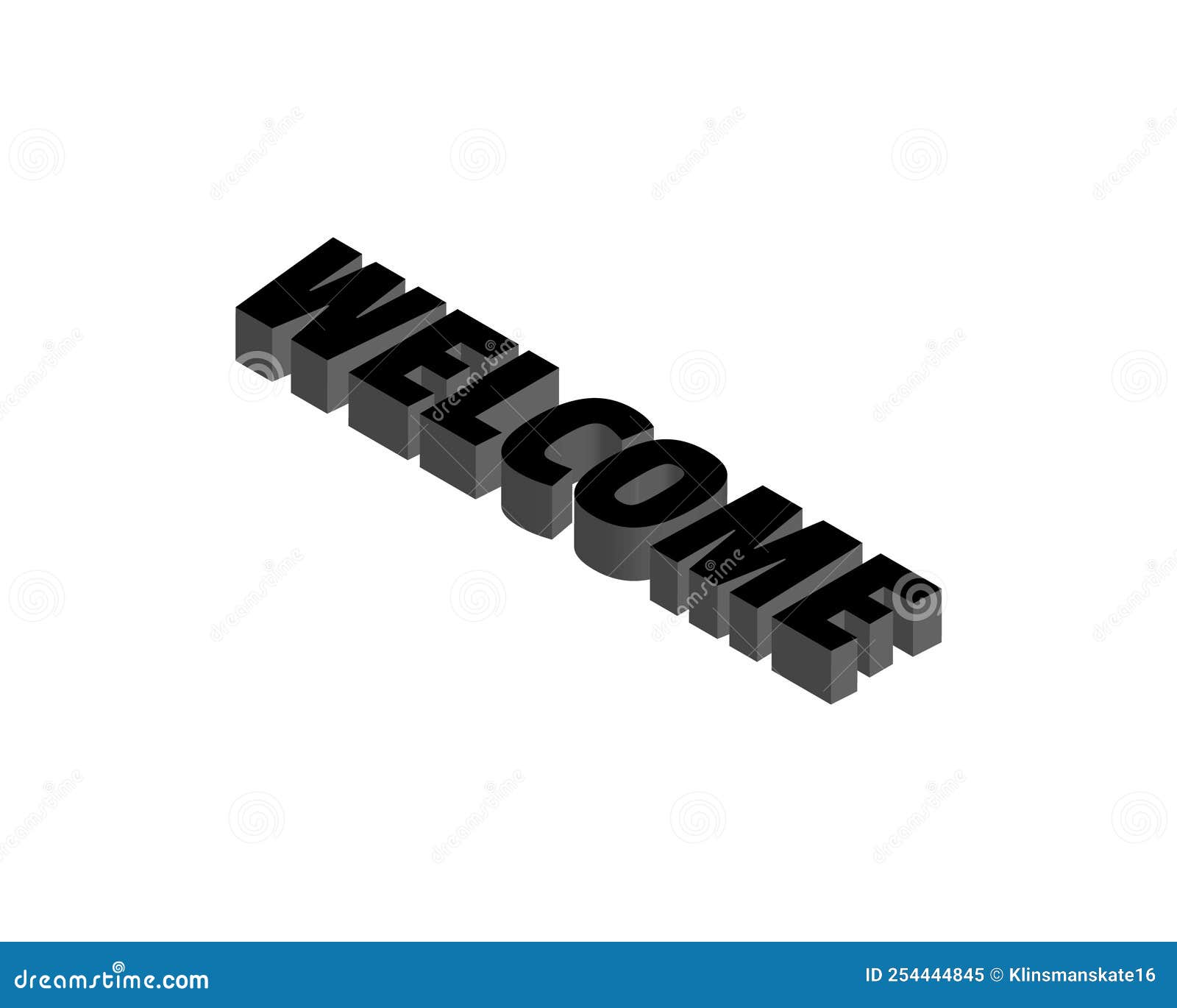 3d Isometric Welcome Text Art Vector Stock Vector - Illustration of ...