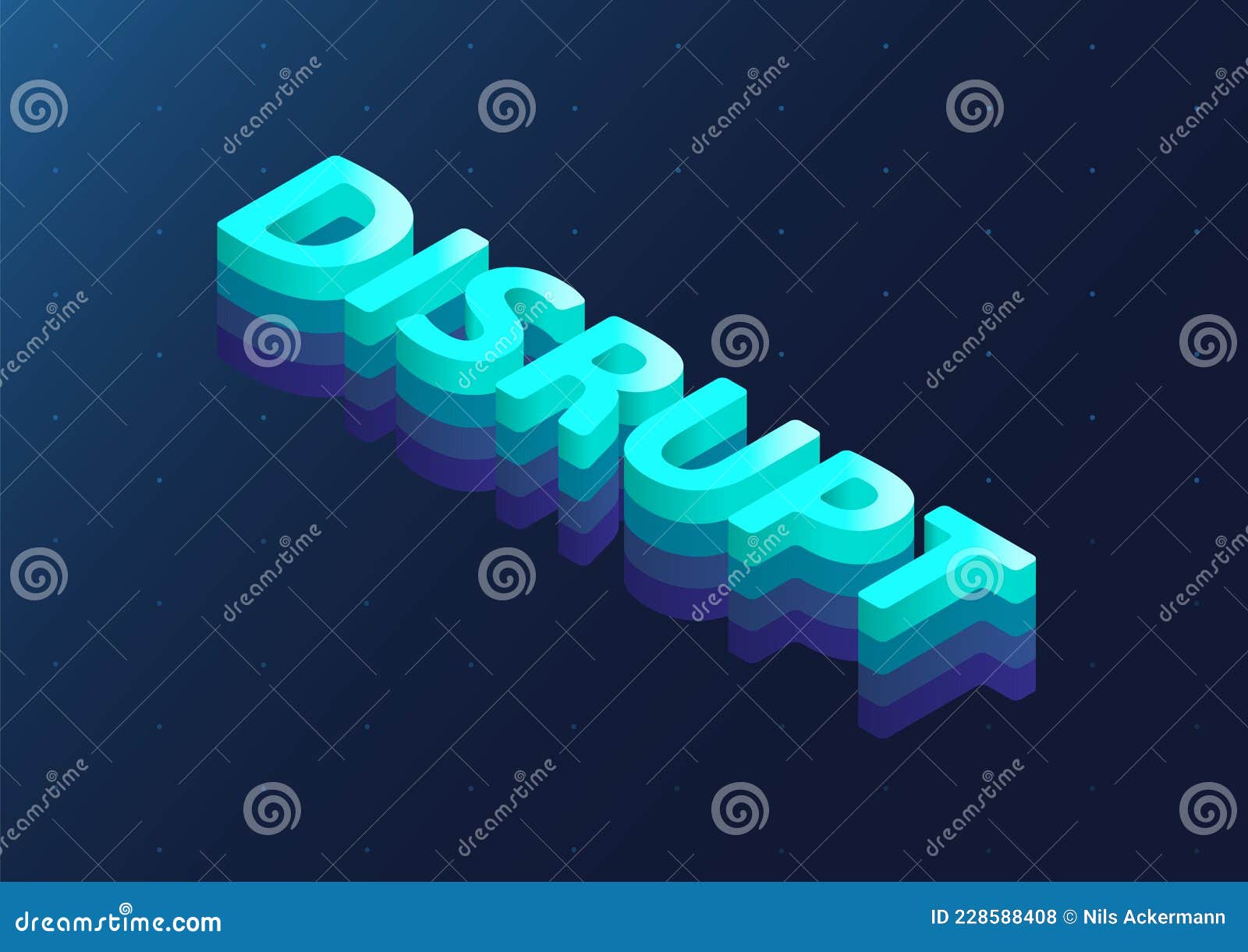 3d Isometric Word Disrupt As Vector Illustration. Disruption Concept ...