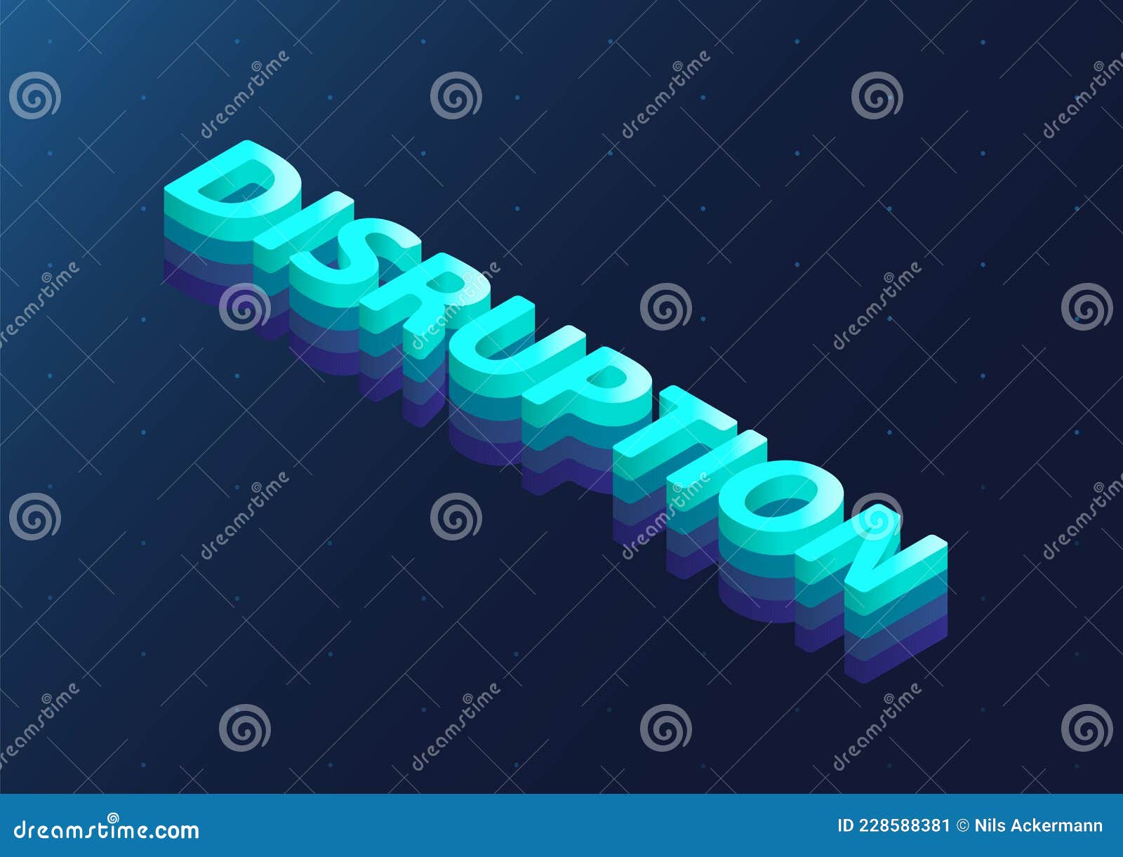 3d Isometric Word Disrupt As Vector Illustration. Disruption Concept ...