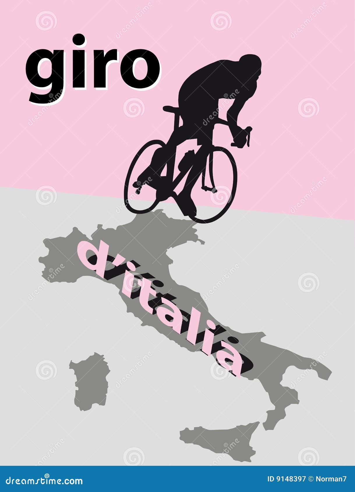 D'Italia del giro ilustración del vector. Ilustración de rosa - 9148397