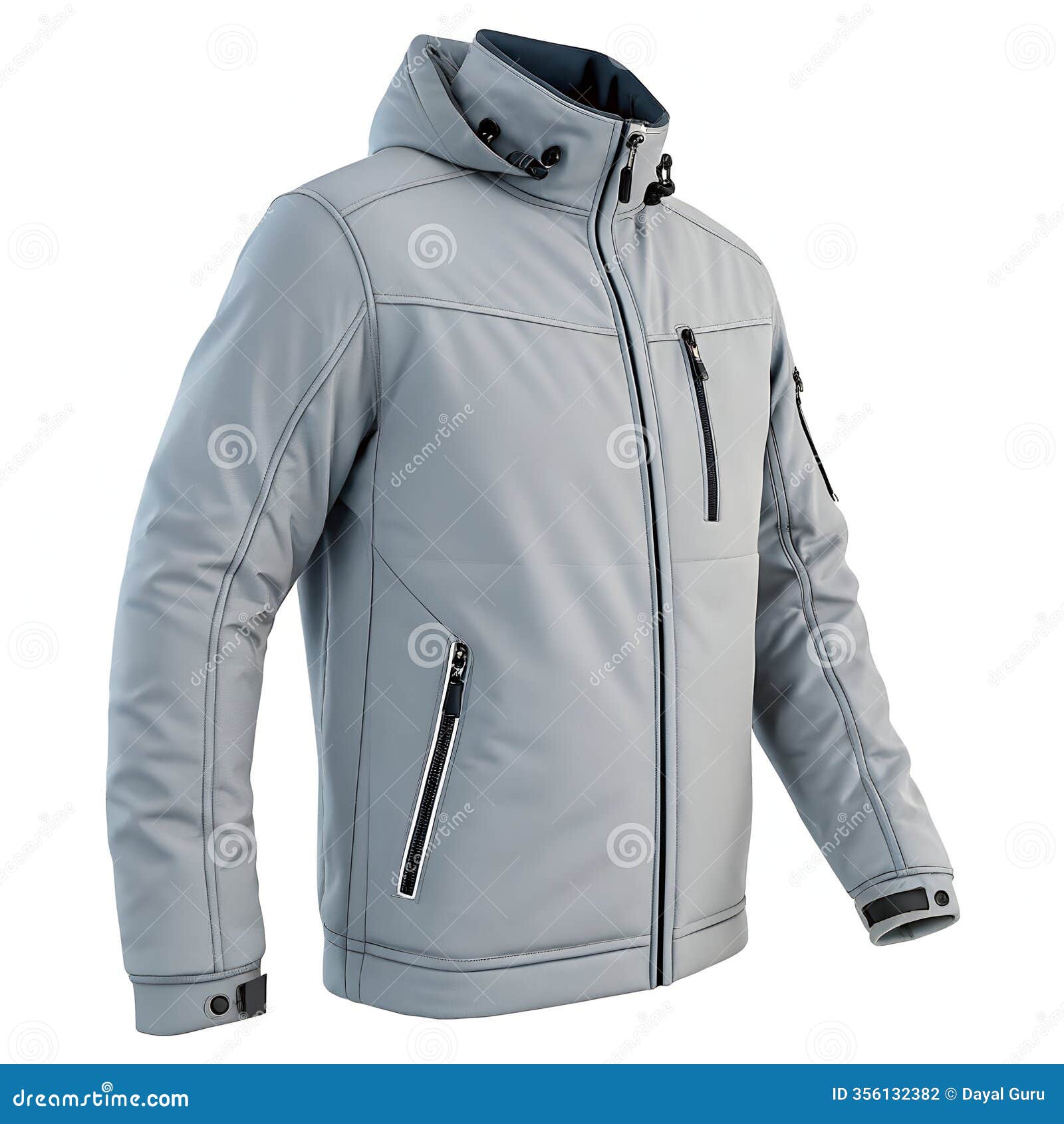 3D Jacket Template Render Isolated on White Background Stock ...