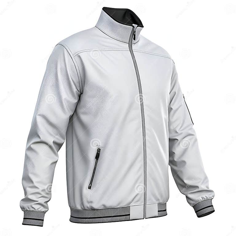 3D Jacket Template Render Isolated on White Background Stock ...