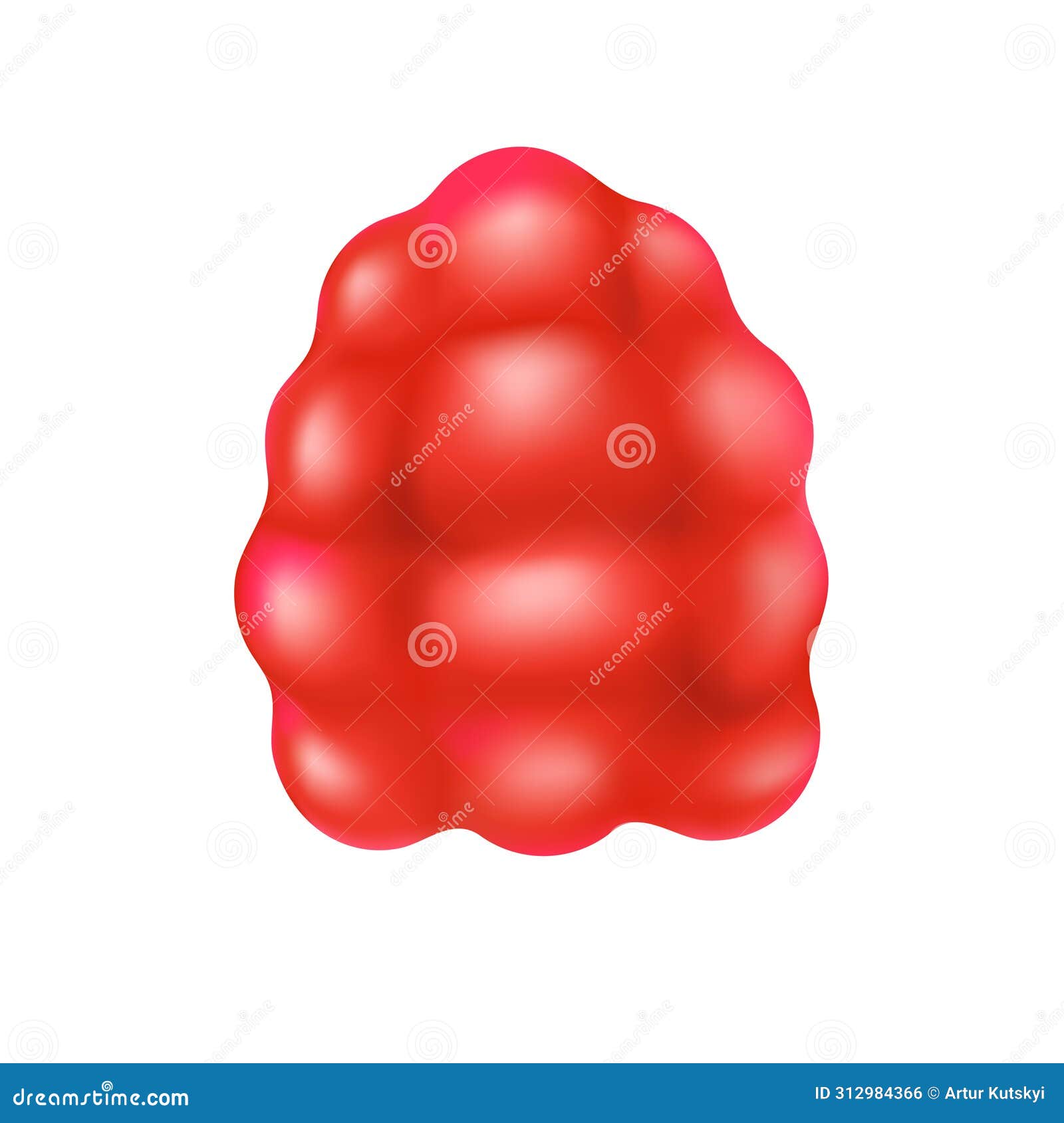 3D Jelly Candy of Red Berry Shape and Raspberry Flavor for Kids Stock ...